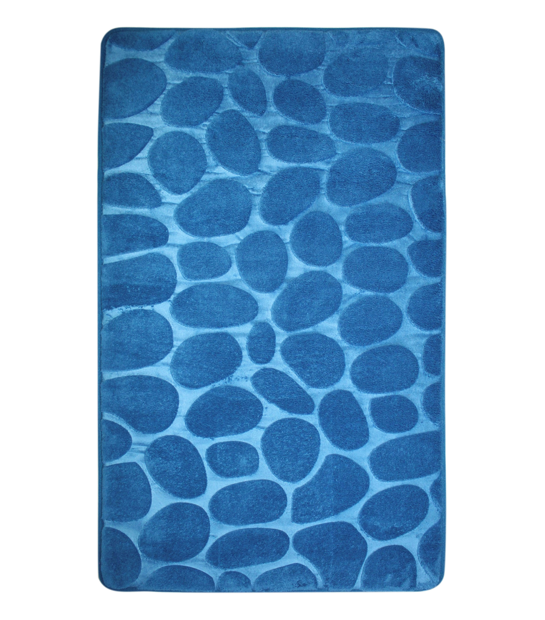 Lékué Tapete de baño Pebbles azul rectangular - El Palacio de Hierro