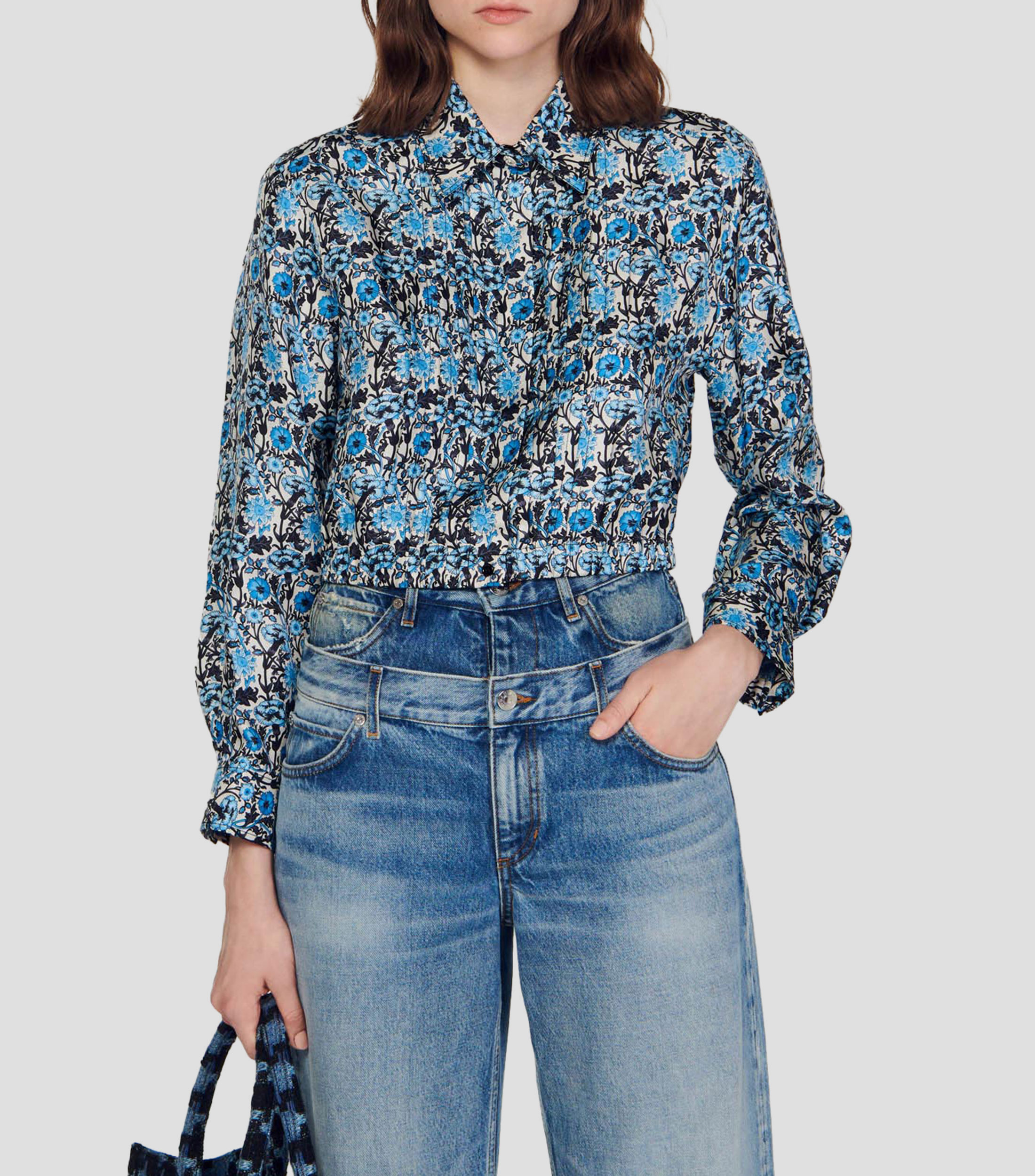 Sandro: Camisa con flores manga larga Mujer | El Palacio de Hierro