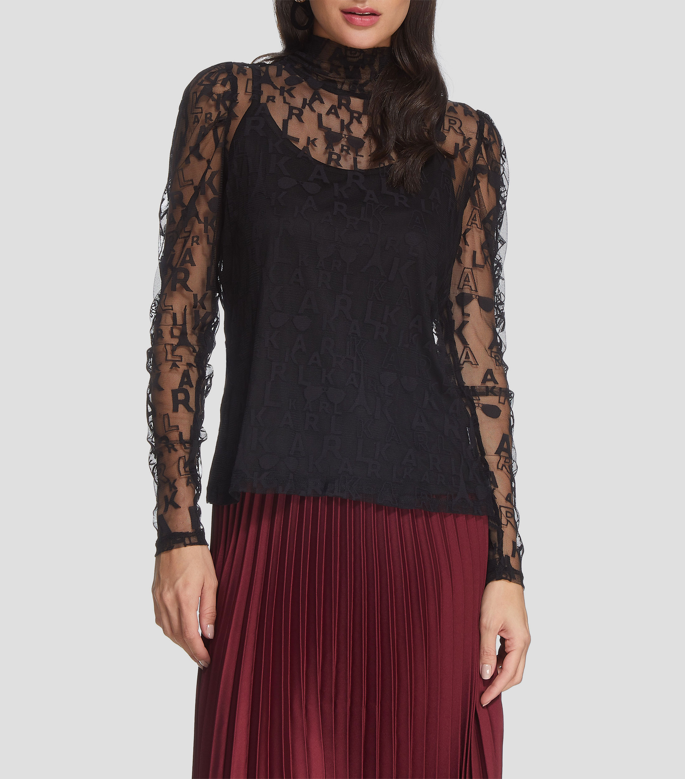 Karl Lagerfeld: Blusa de cuello alto y manga larga Mujer | El Palacio ...