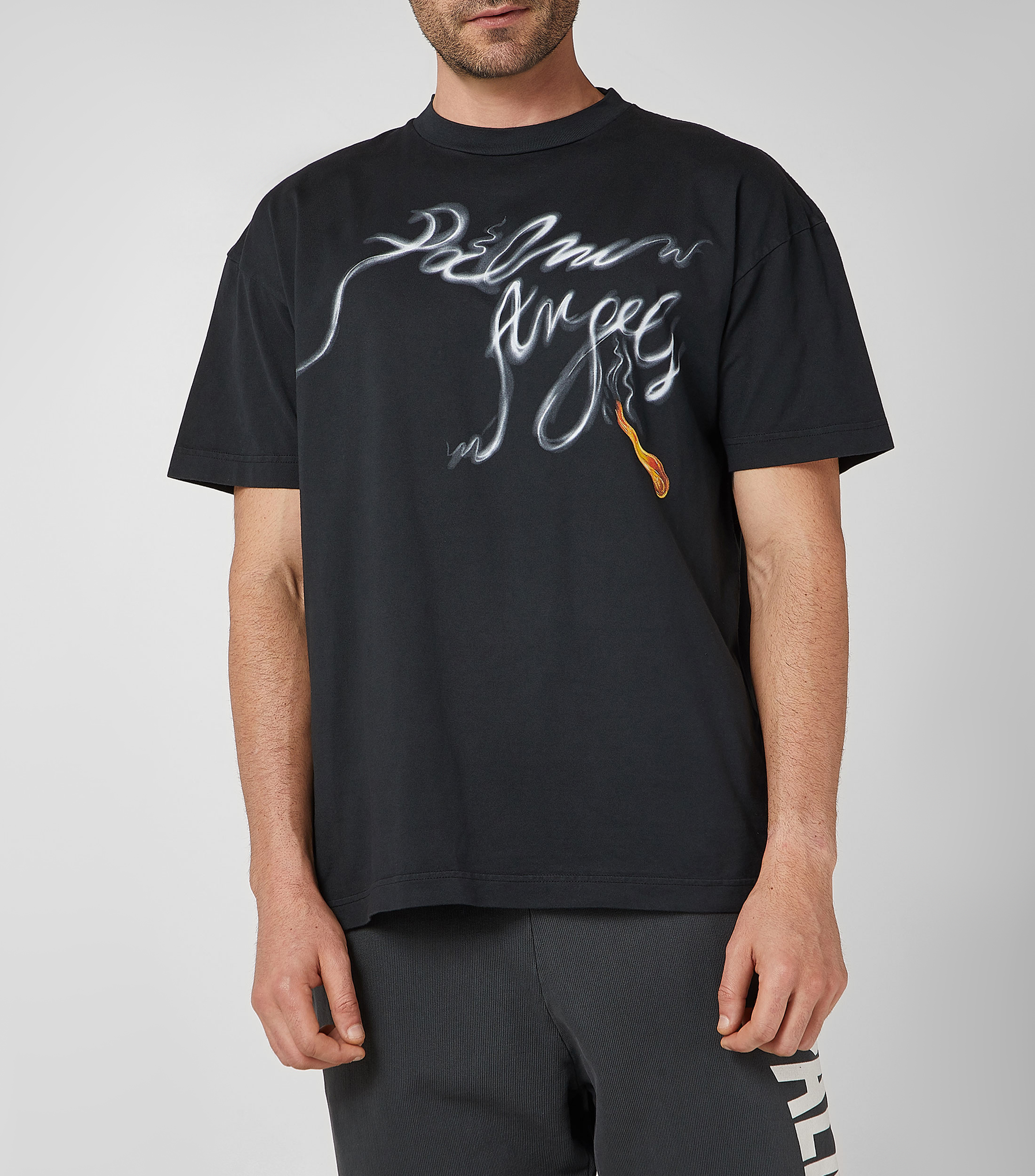 Palm Angels: Playera de cuello redondo con manga corta estampada Hombre ...