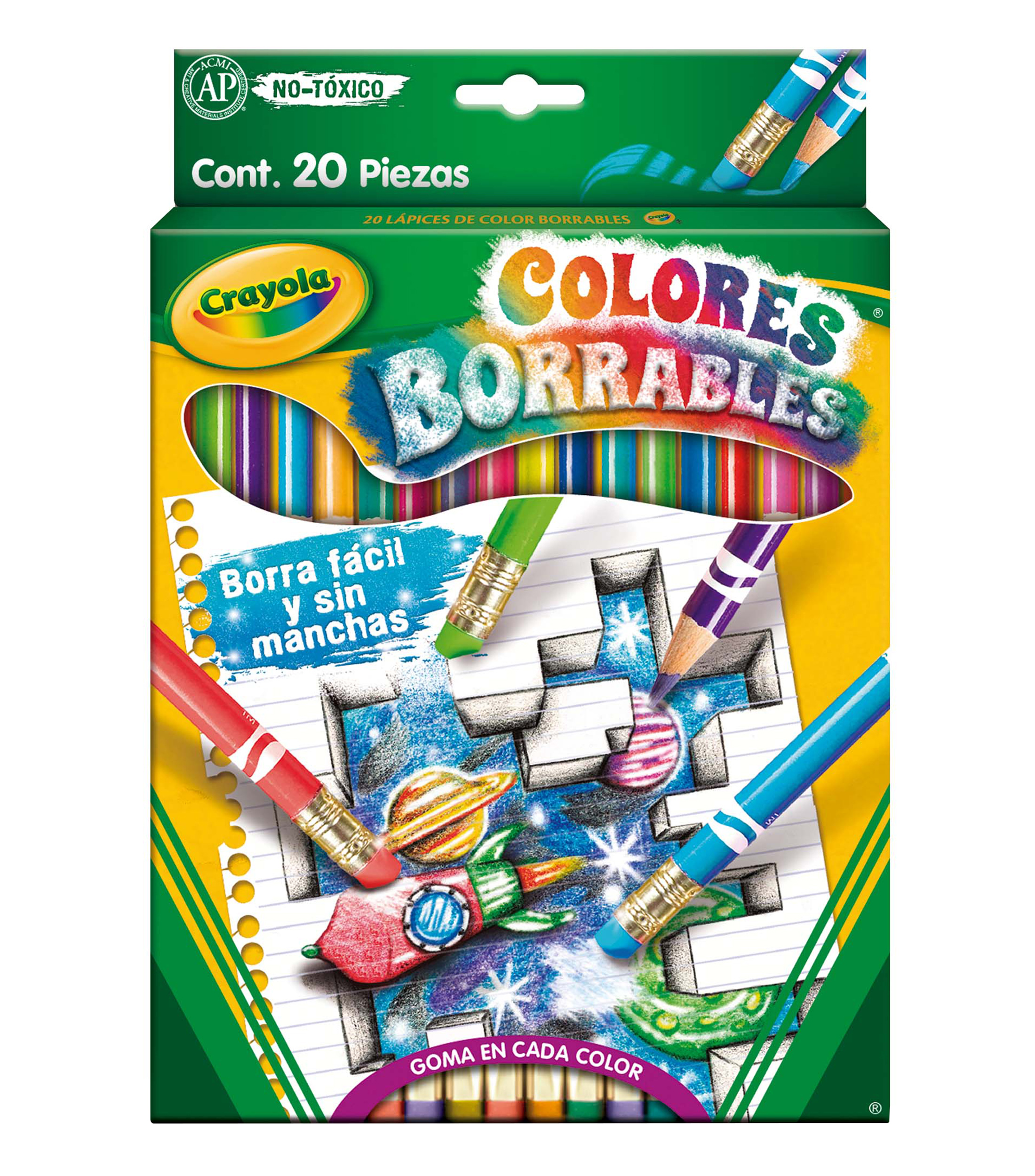 Crayola Set 20 Colores Borrables con Sacapuntas - El Palacio de Hierro
