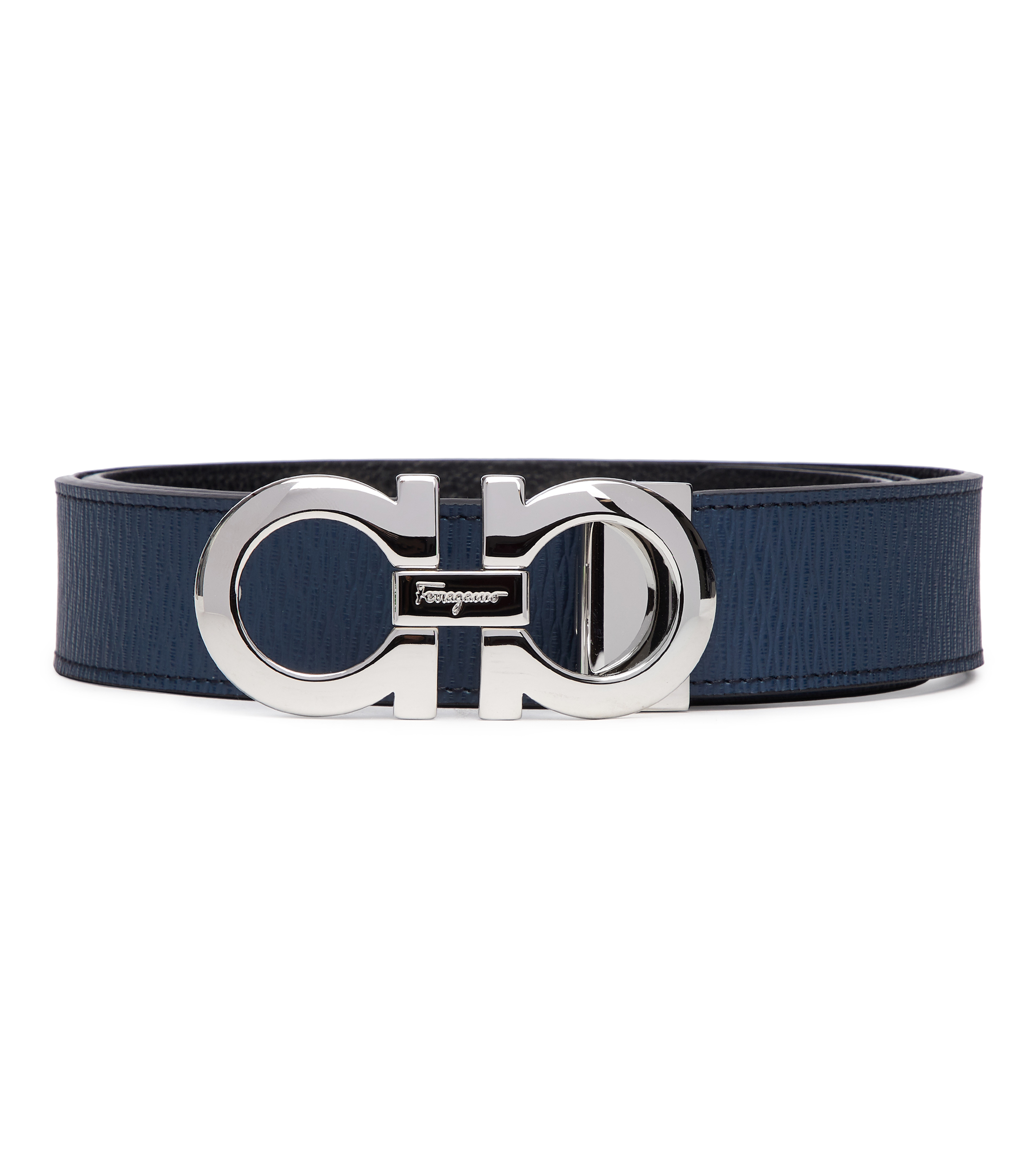 Salvatore Ferragamo Cinturón reversible en piel Azul Hombre - El ...