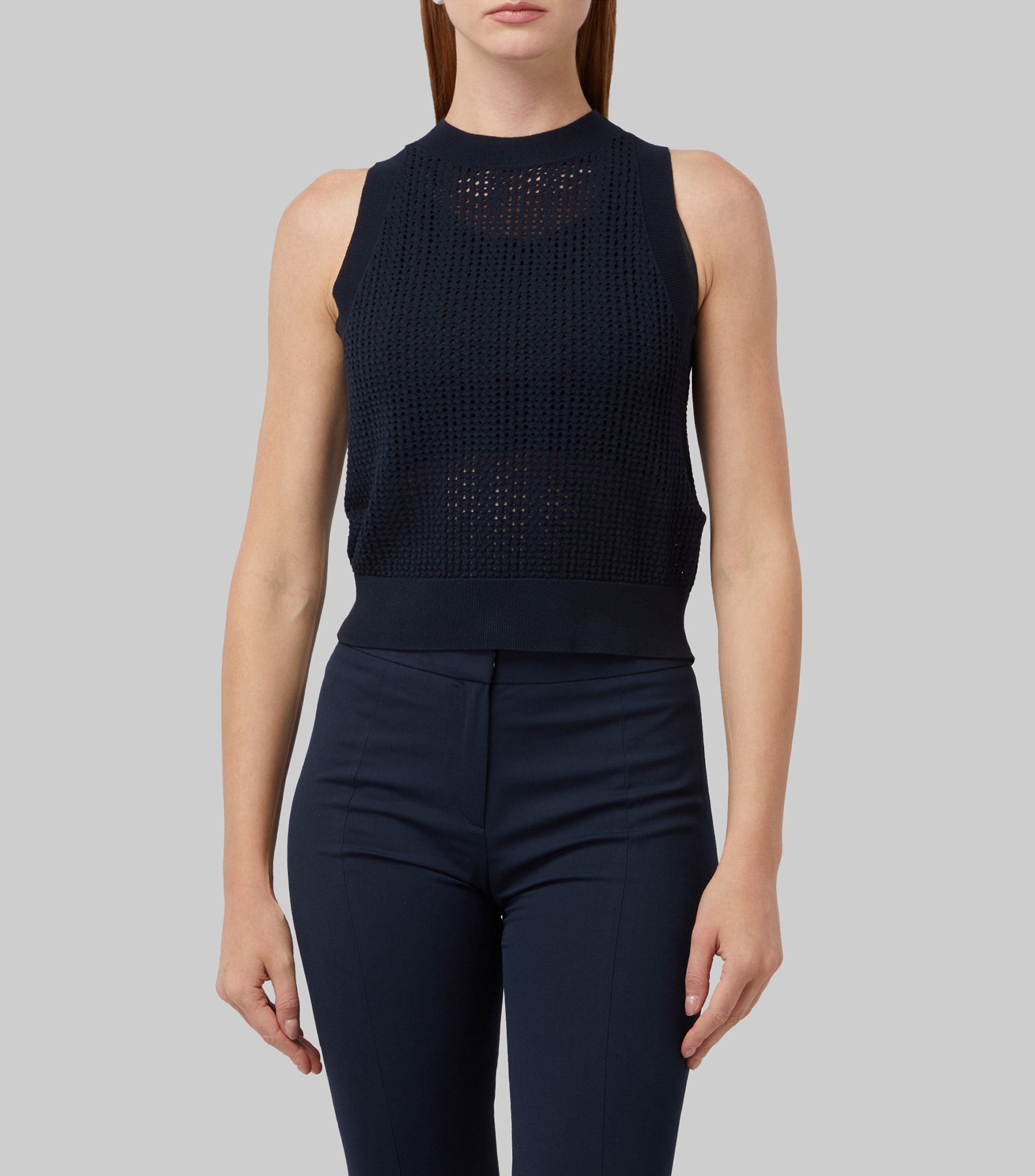 Boss: Blusa lisa cropped sin mangas Mujer | El Palacio de Hierro