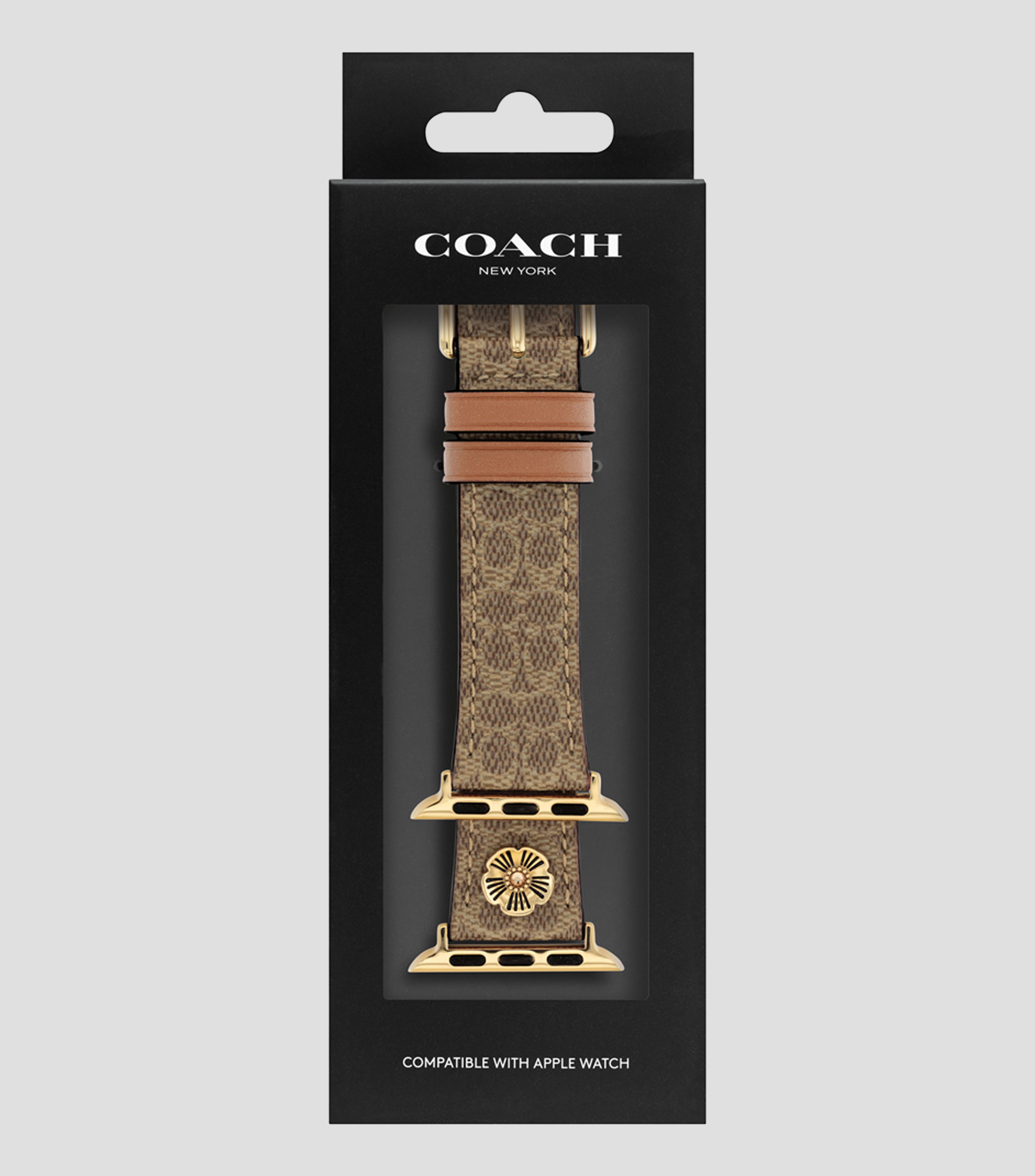 COACH Extensible para Apple Watch (38, 40, 41 mm) en cuero marrón - El ...