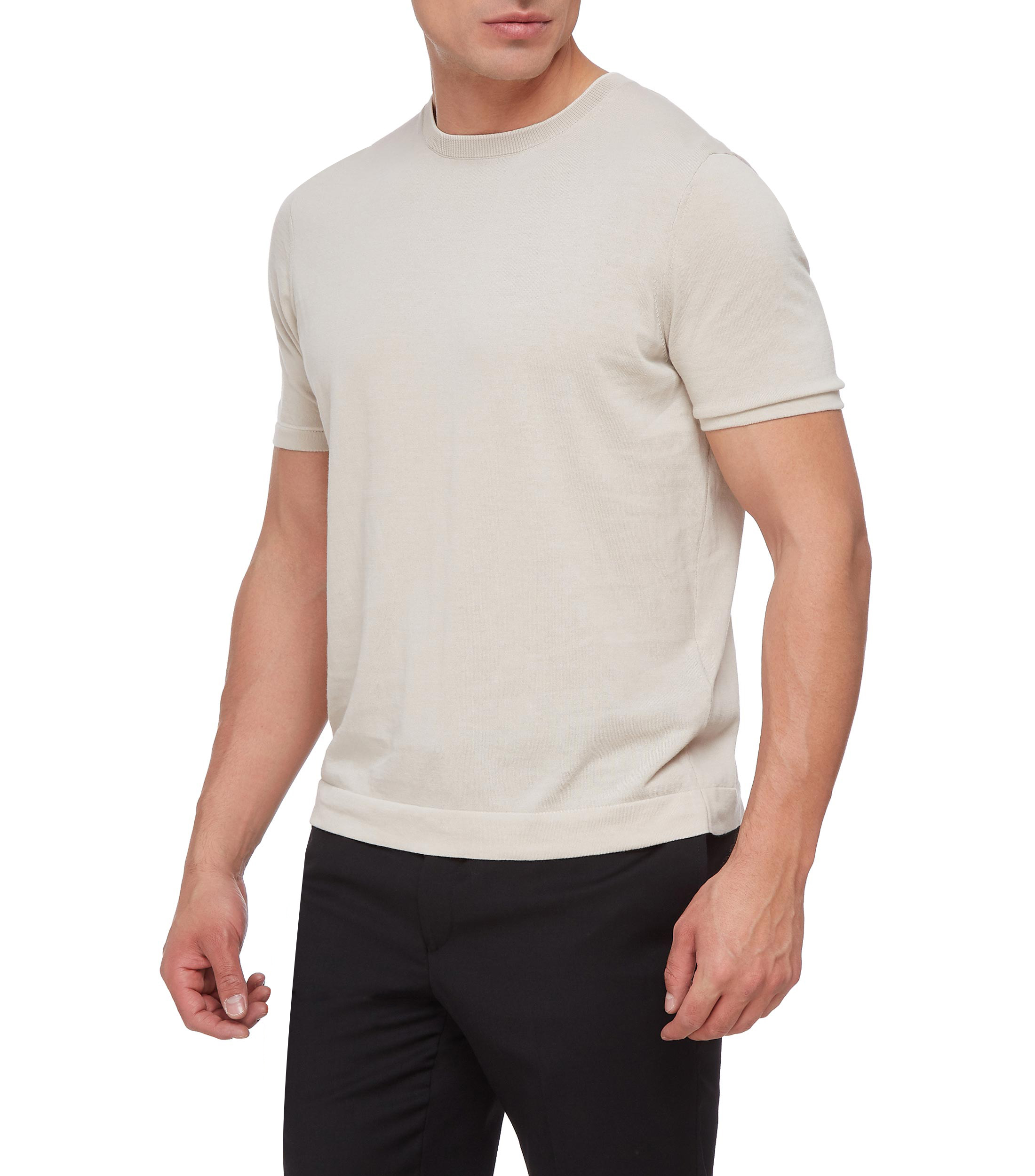Boggi: Playera beige cuello redondo manga corta Hombre | El Palacio de ...