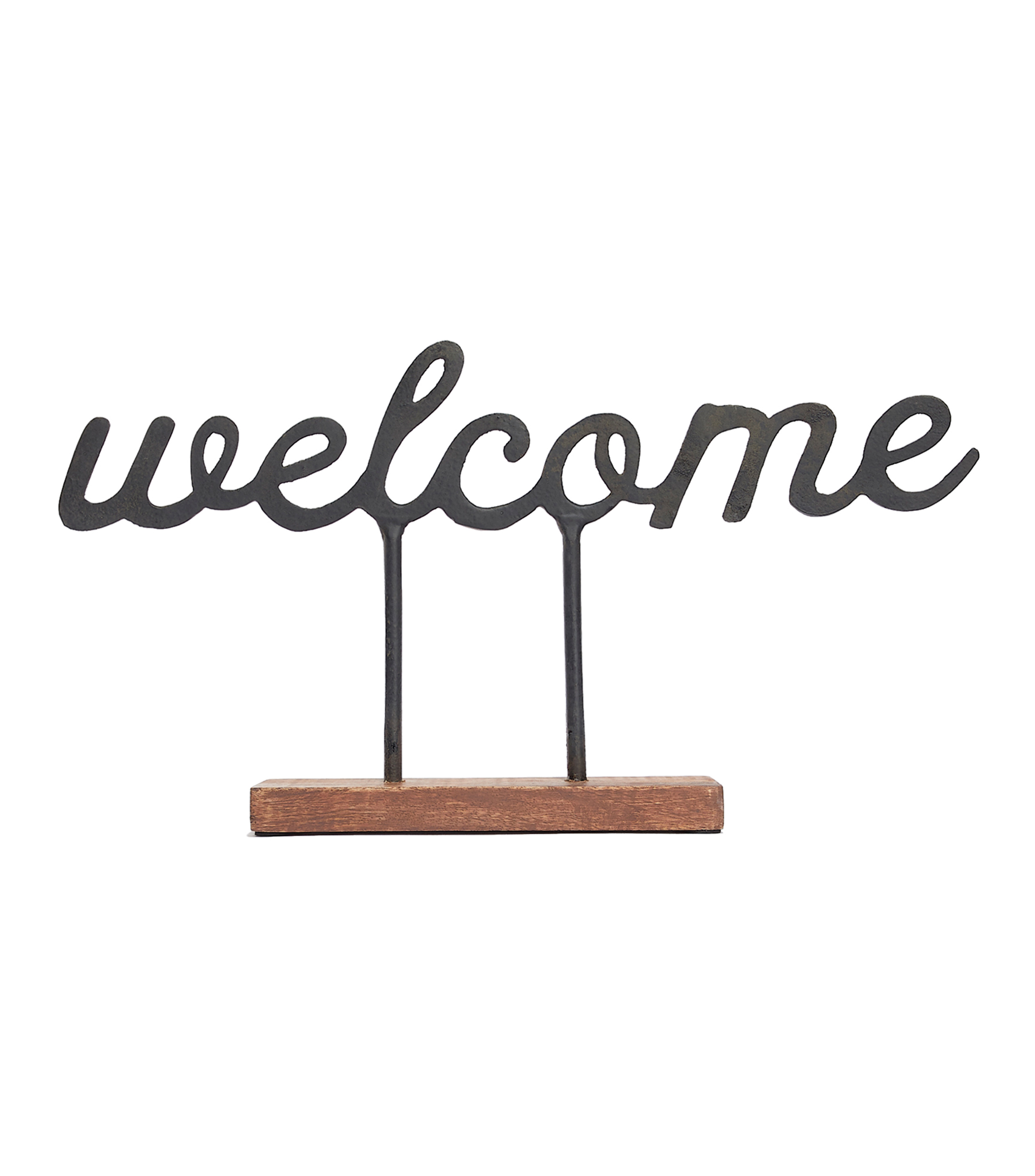 Mudpie Letrero Welcome en metal y madera - El Palacio de Hierro