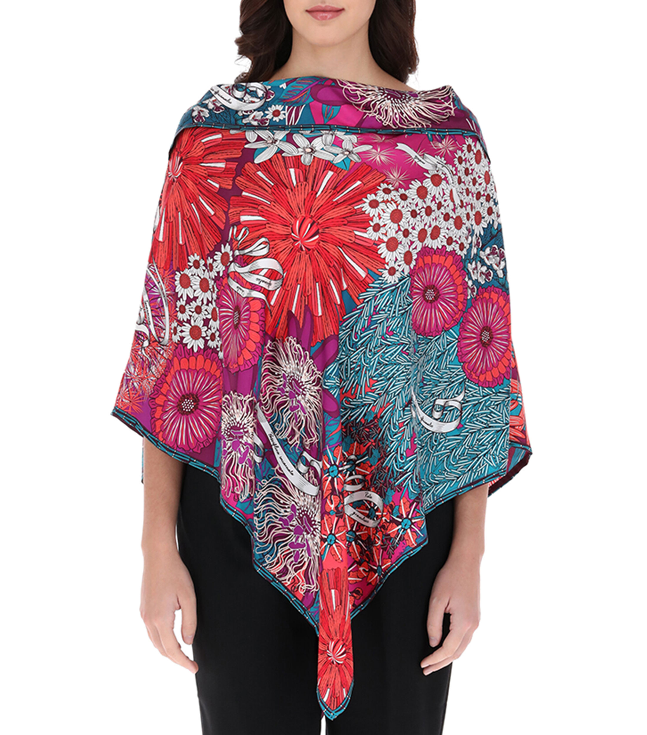 Pineda Covalin Poncho multicolor flores Mujer - El Palacio de Hierro