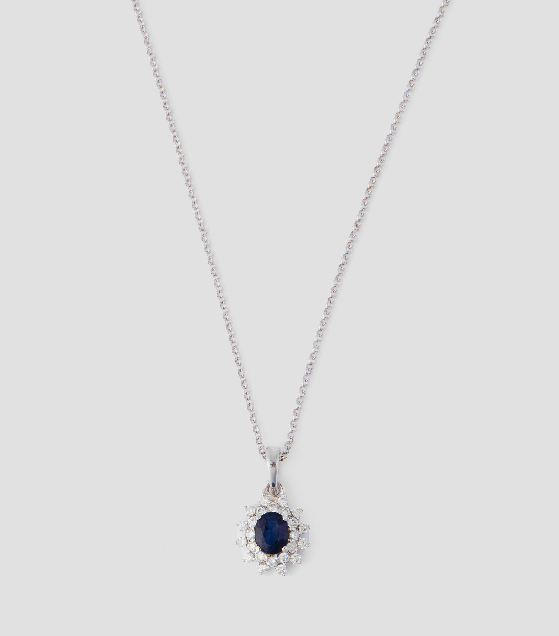Eternity: Dije con cadena en oro blanco de 14 kilates con zafiro Mujer ...