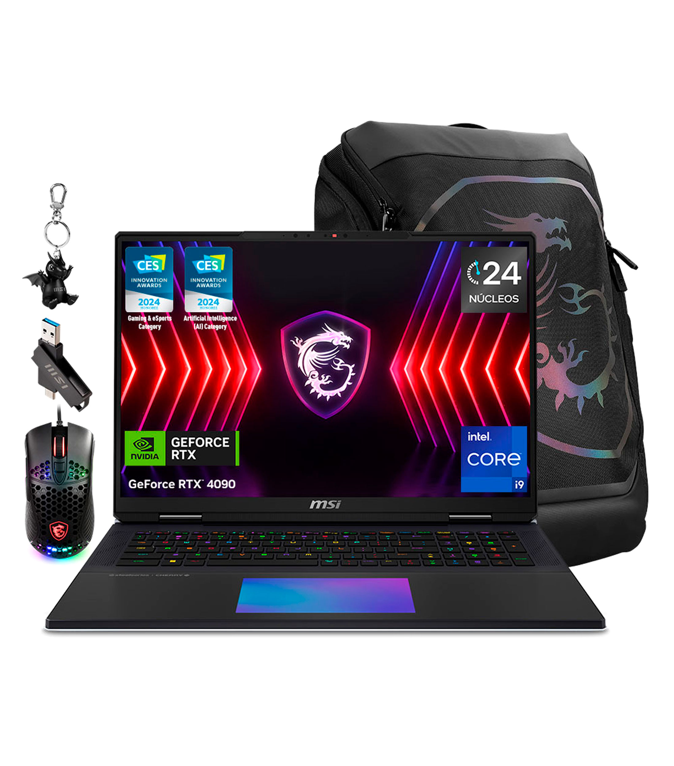 MSI: Laptop Gaming TITAN HX, 18", NVIDIA RTX4090, Intel Core i9-14900HX, 64 GB RAM, 2 TB SSD ...