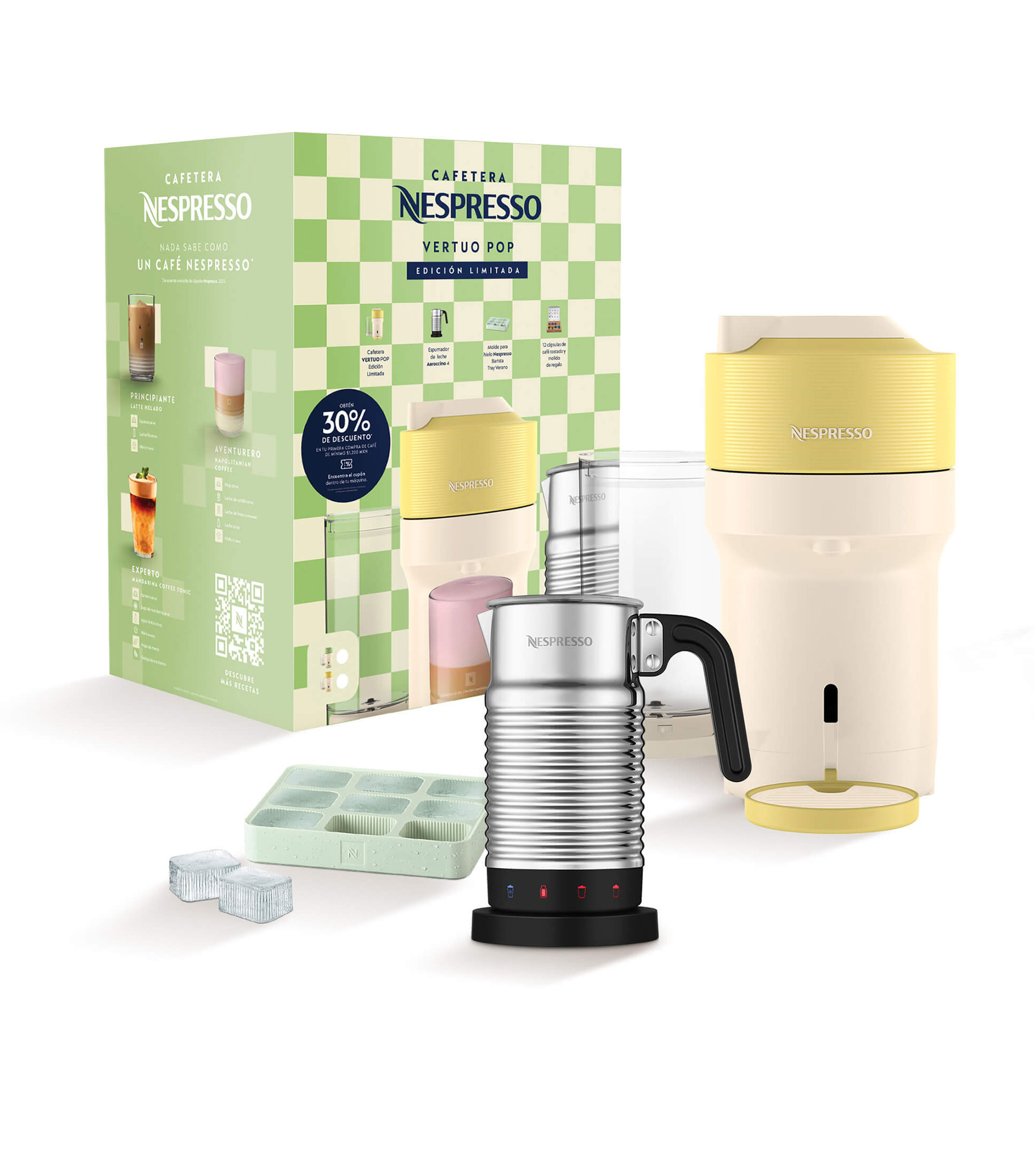 Nespresso Combo Cafetera Vertuo Pop Edición limitada con Aeroccino 4 ...