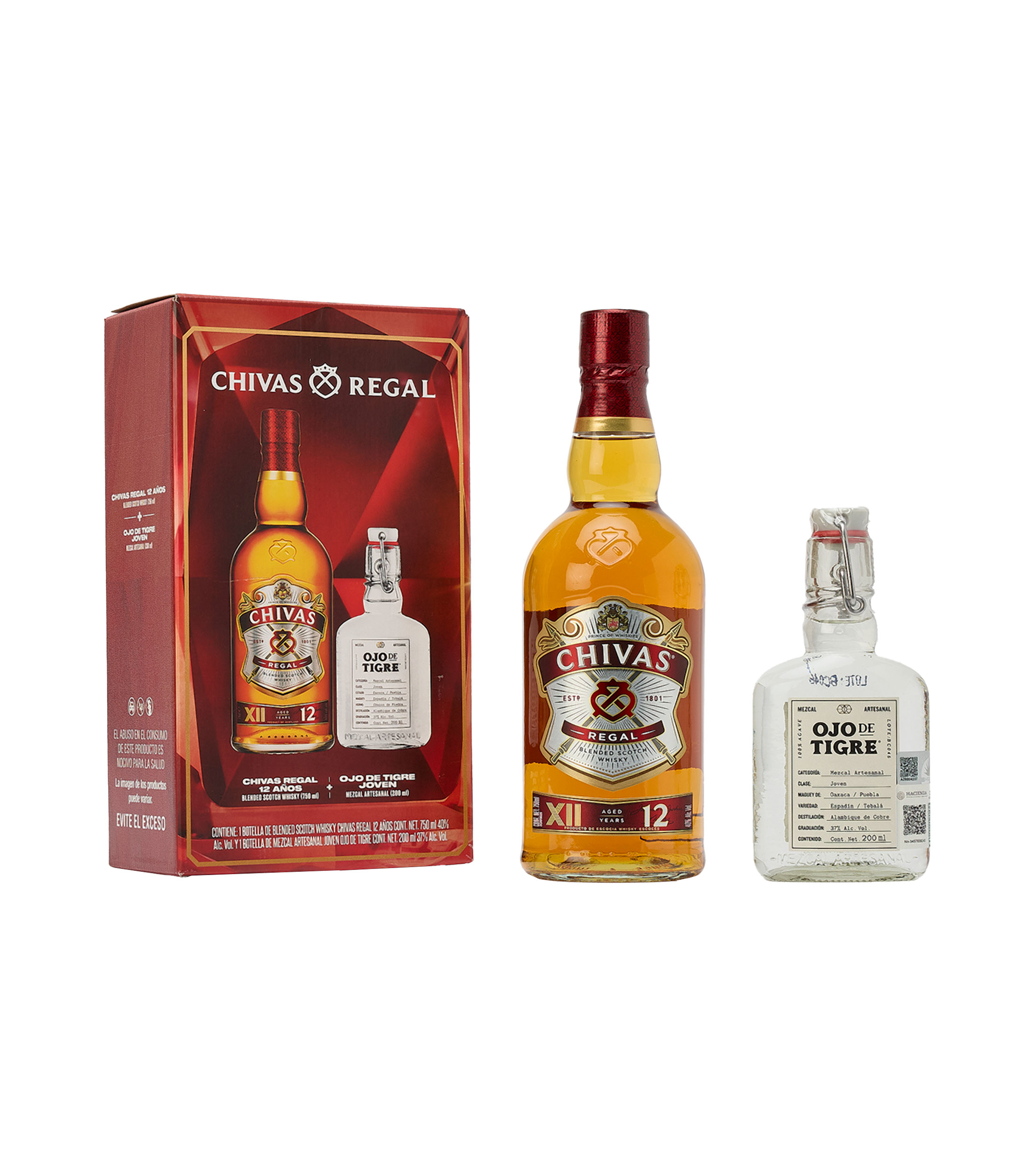 Chivas Brothers Whisky Chivas Regal 12 años, 750 ml + Mezcal Artesanal ...