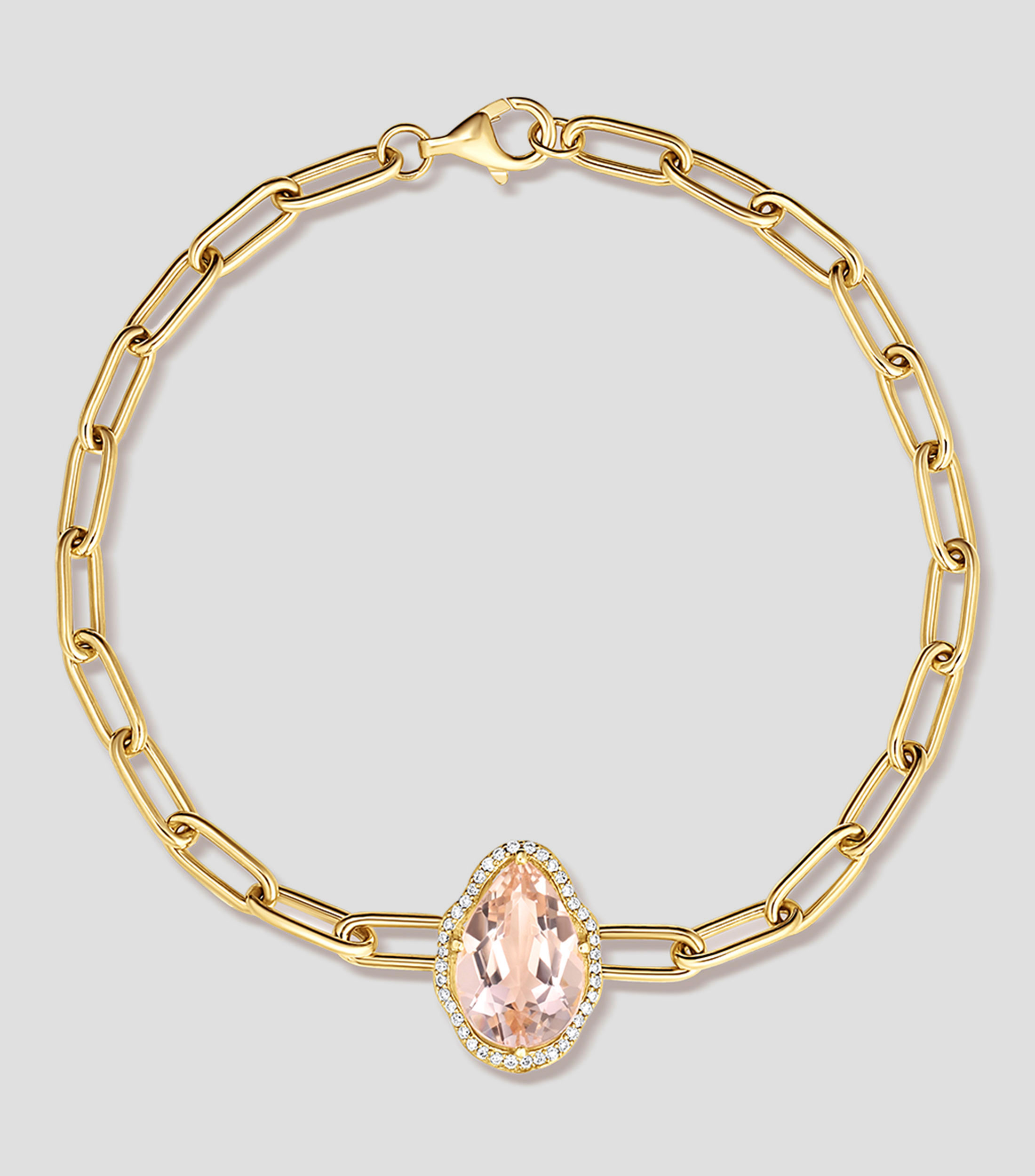 Abya: Pulsera Glow en oro amarillo de 18 Kilates Morganita Mujer | El ...