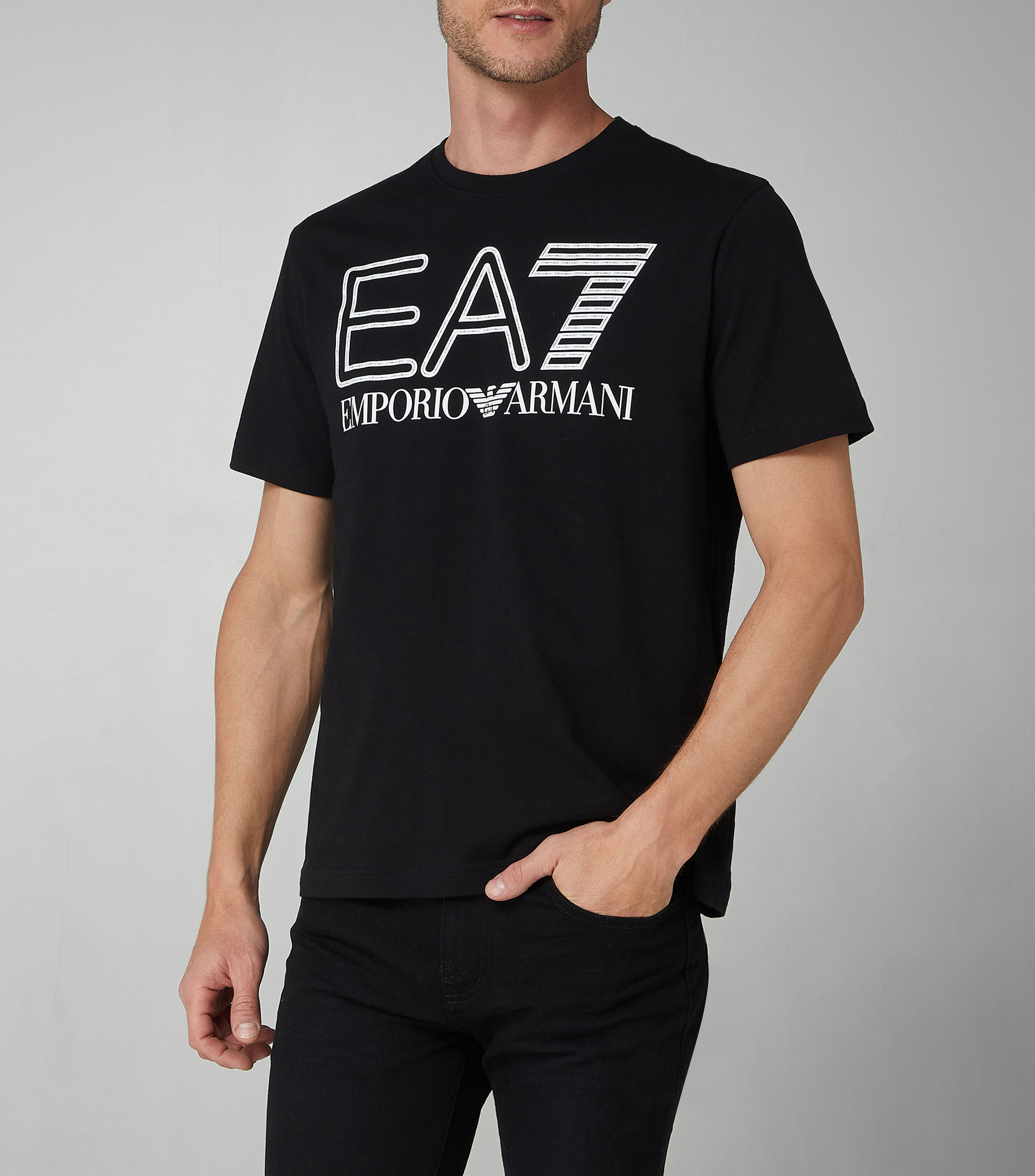 EA7 Emporio Armani: Playera cuello redondo manga corta con estampado Hombre | El Palacio de Hierro