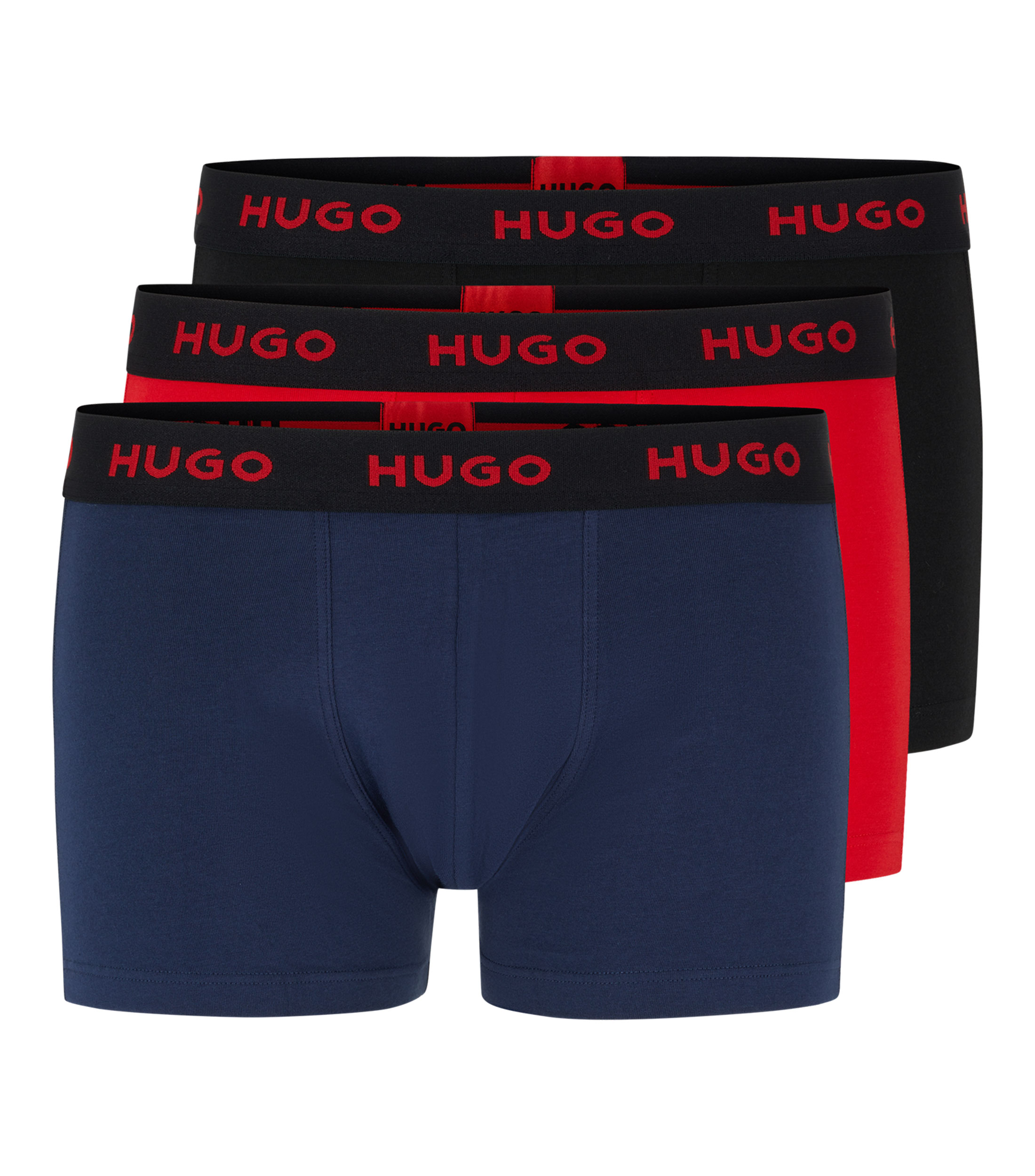 Hugo Set 3 Bóxers de algodón elástico con logos en la cintura Hombre ...