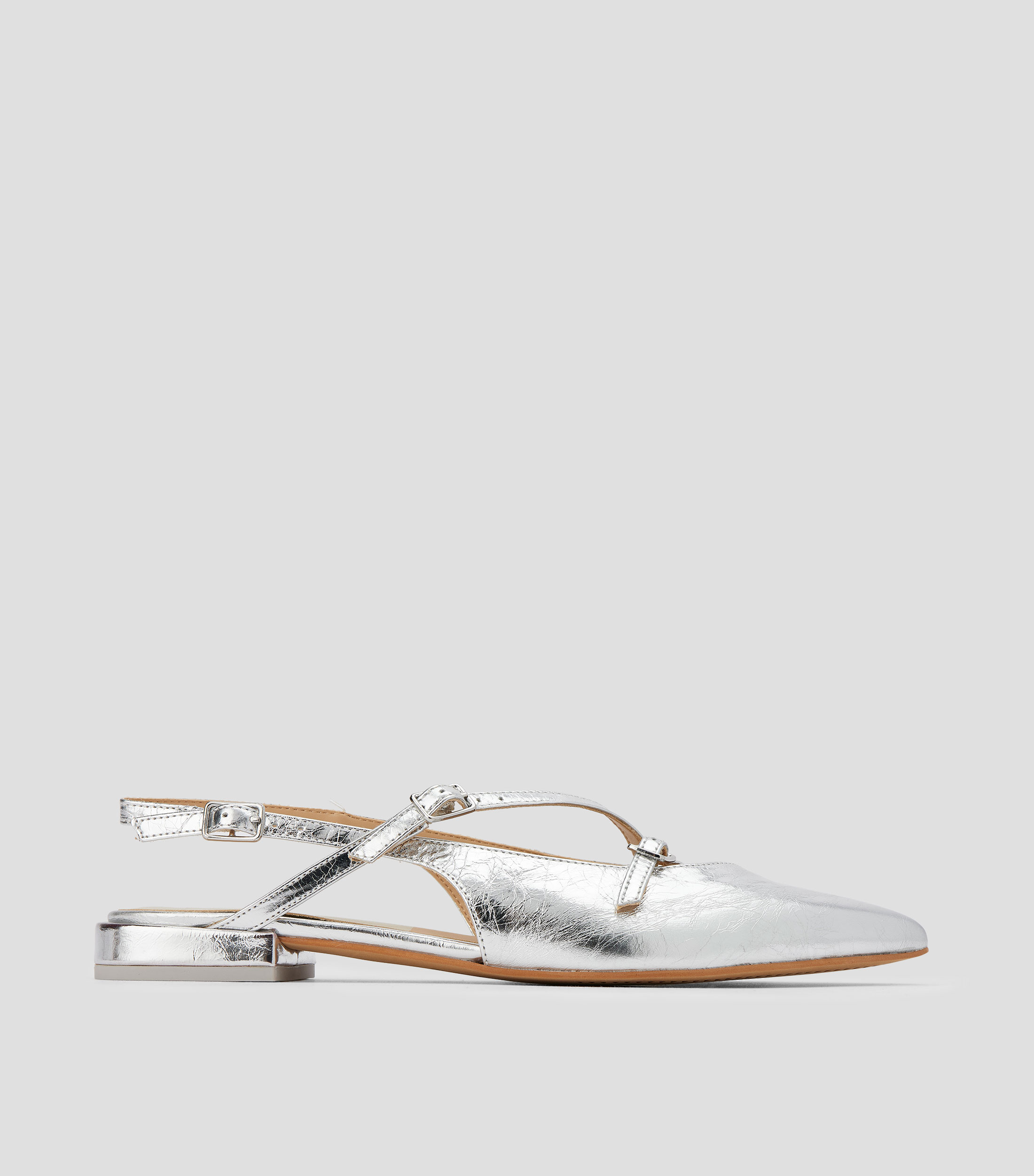 Dolce Vita: Flats Pamla en piel con tacón cuadrado metalizado Mujer ...