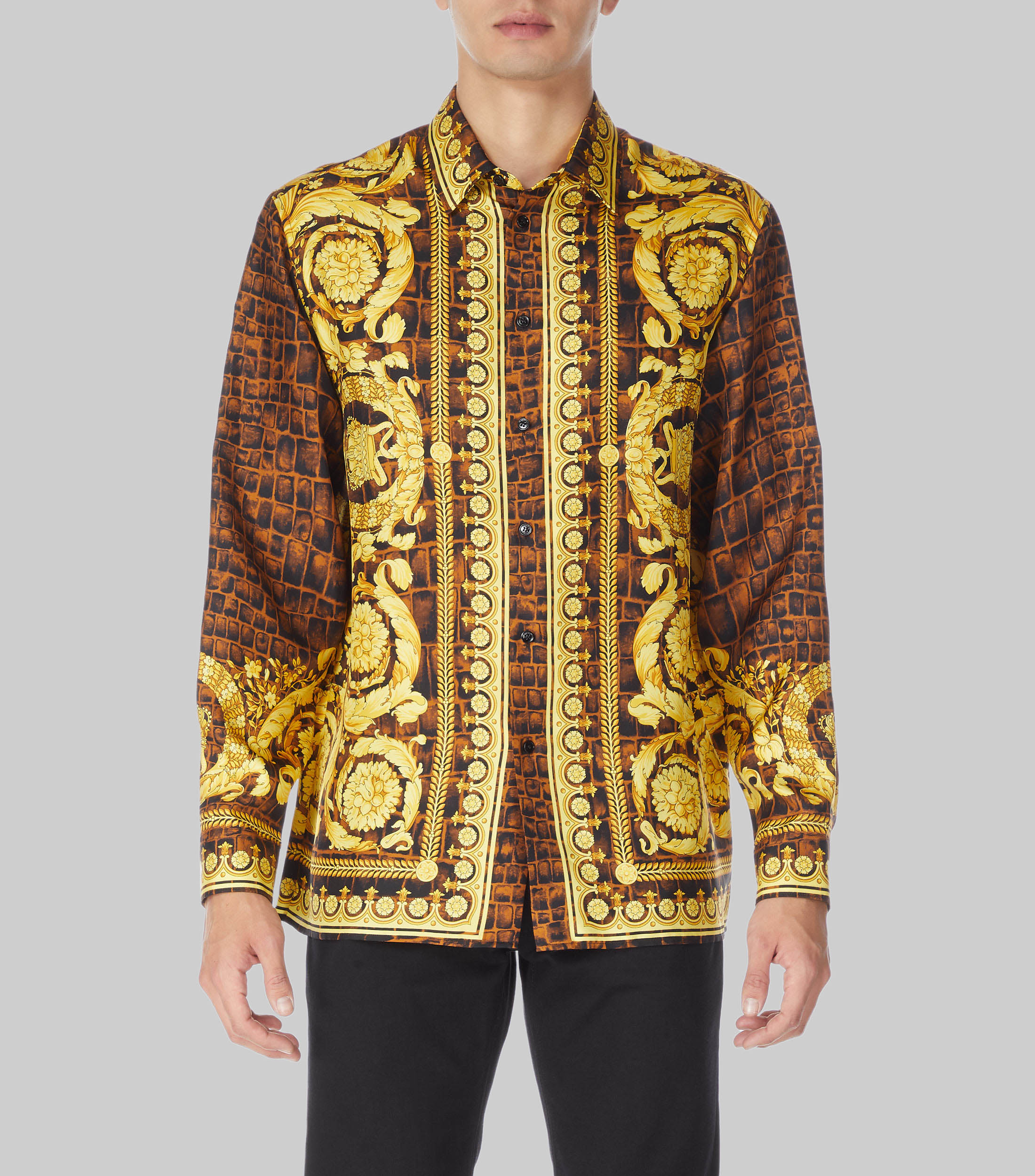 Versace: Camisa estampada con manga larga Hombre | El Palacio de Hierro