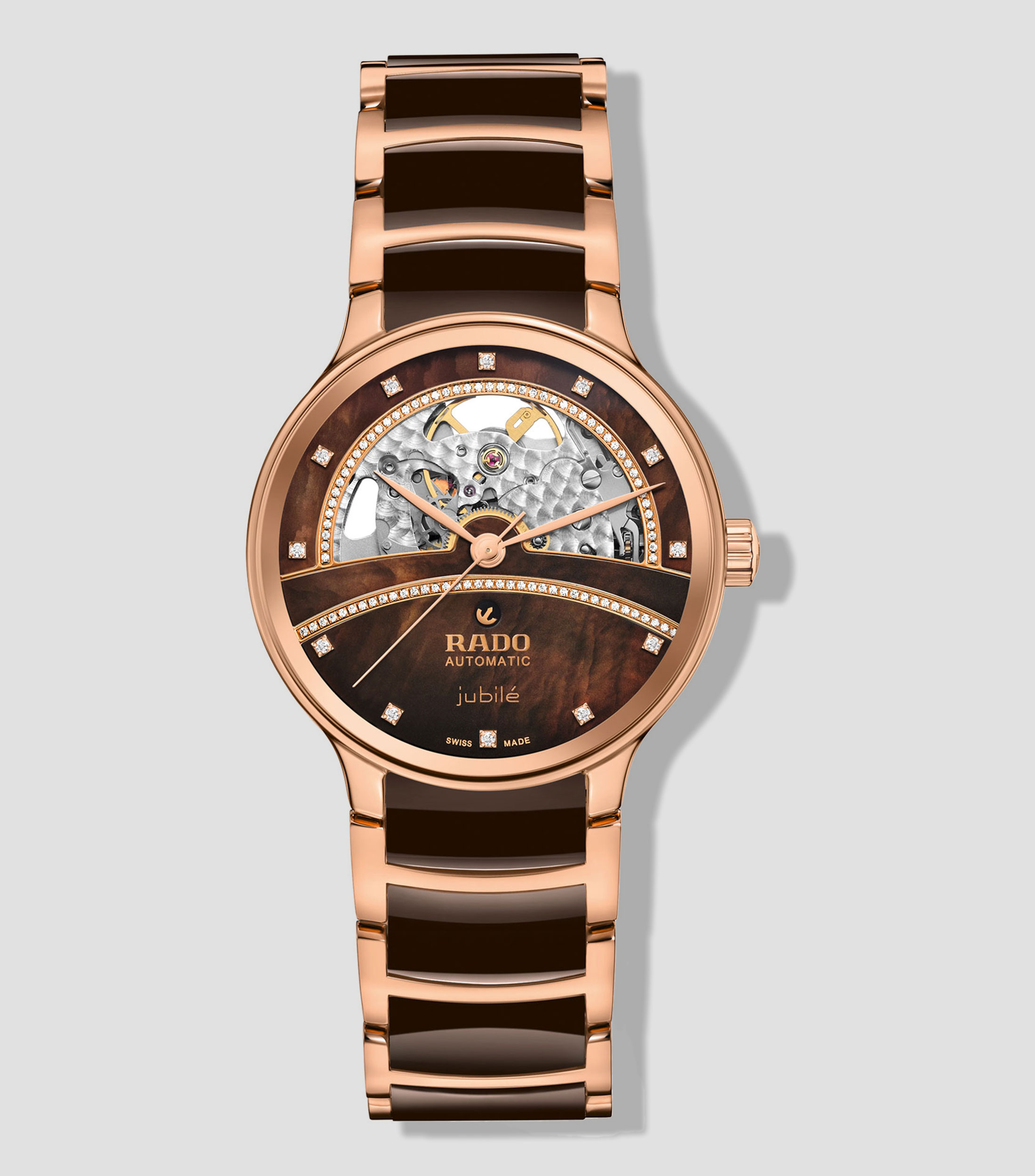 Rado Reloj para Mujer Centrix Automatic Diamonds de Vestir, Marrón - El ...