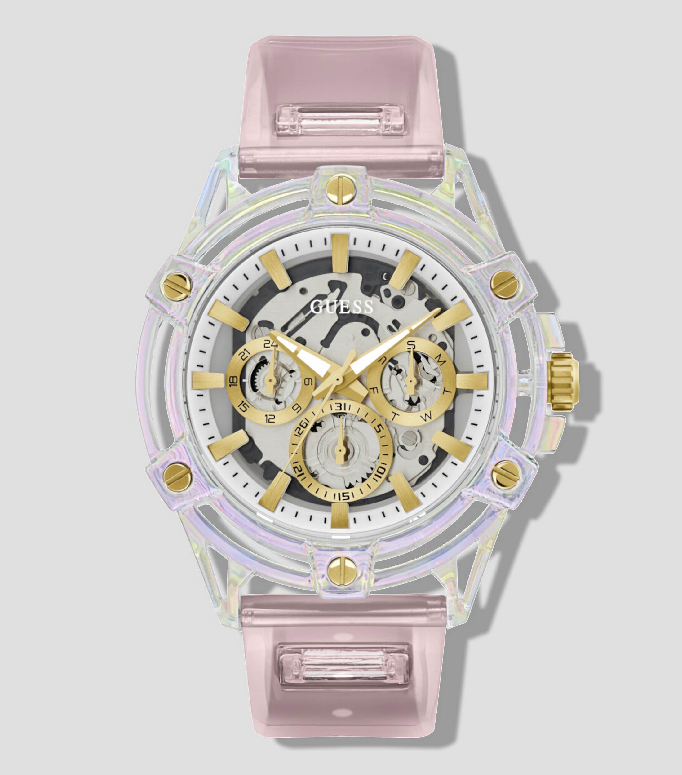 GUESS_0897_Guess Reloj para hombre King Casual, Semi transparente |El ...