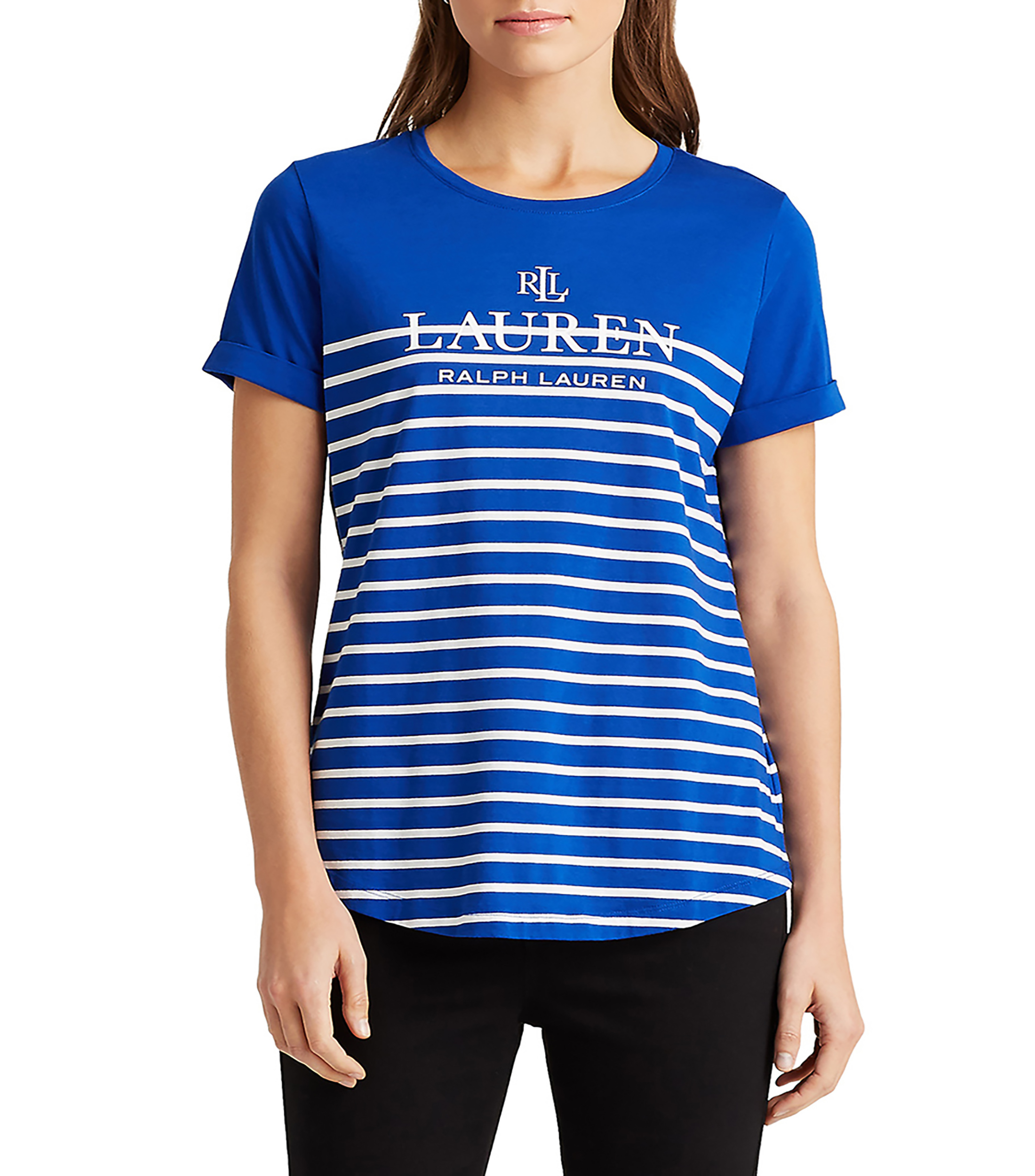 Lauren Ralph Lauren Playera de líneas manga corta Mujer - El Palacio de ...