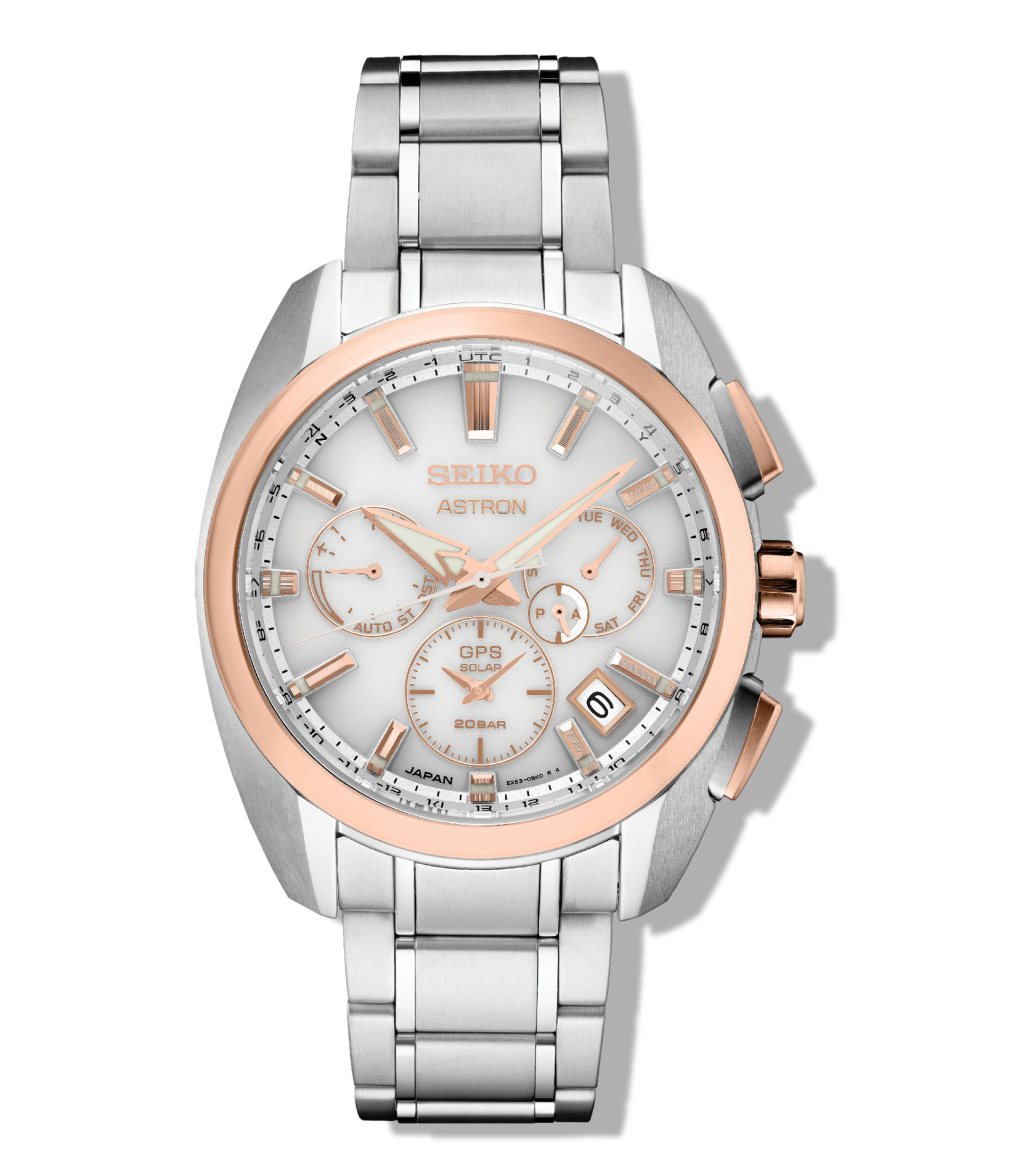 Seiko Reloj para hombre Astron De Vestir, Plateado, Oro rosa - El ...