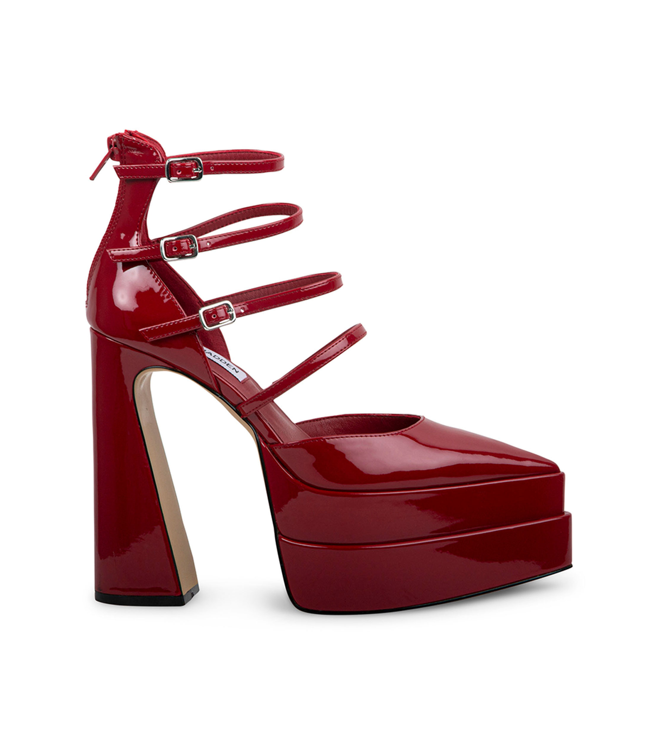 Steve Madden: Zapatillas Con Pulsera Clara De Tacón Alto Media Luna ...