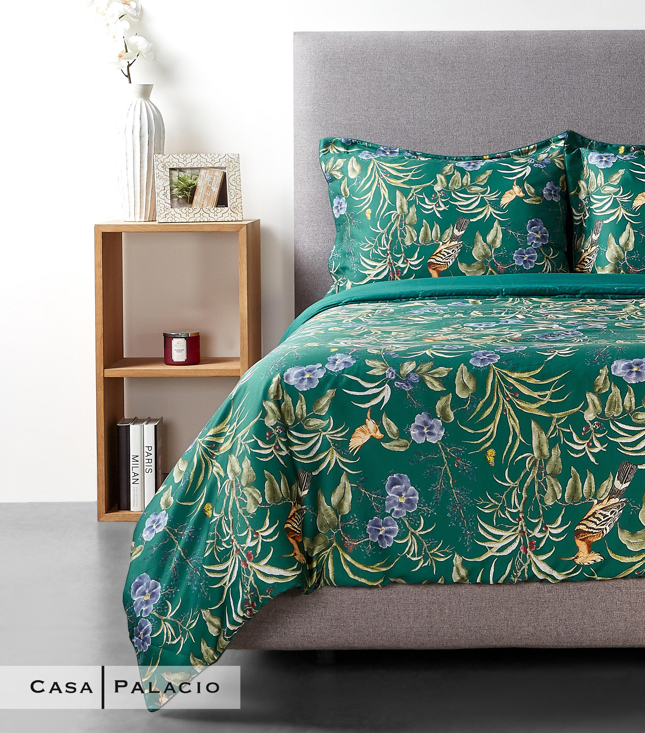 Chester & Peck Juego de Funda para Duvet Queen Size Satín Baltic |El ...