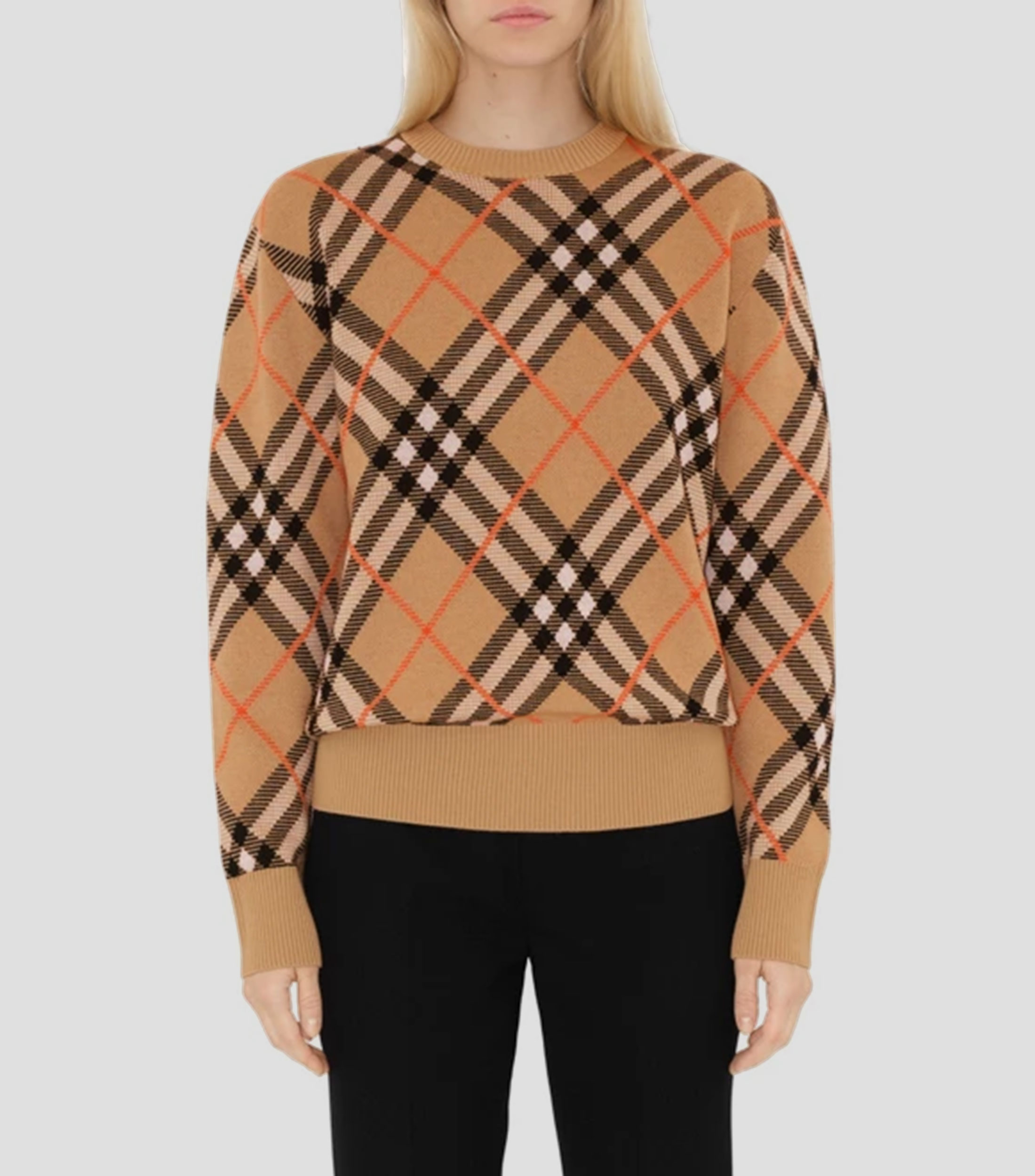 Burberry: Suéter en mezcla de lana Check Mujer | El Palacio de Hierro