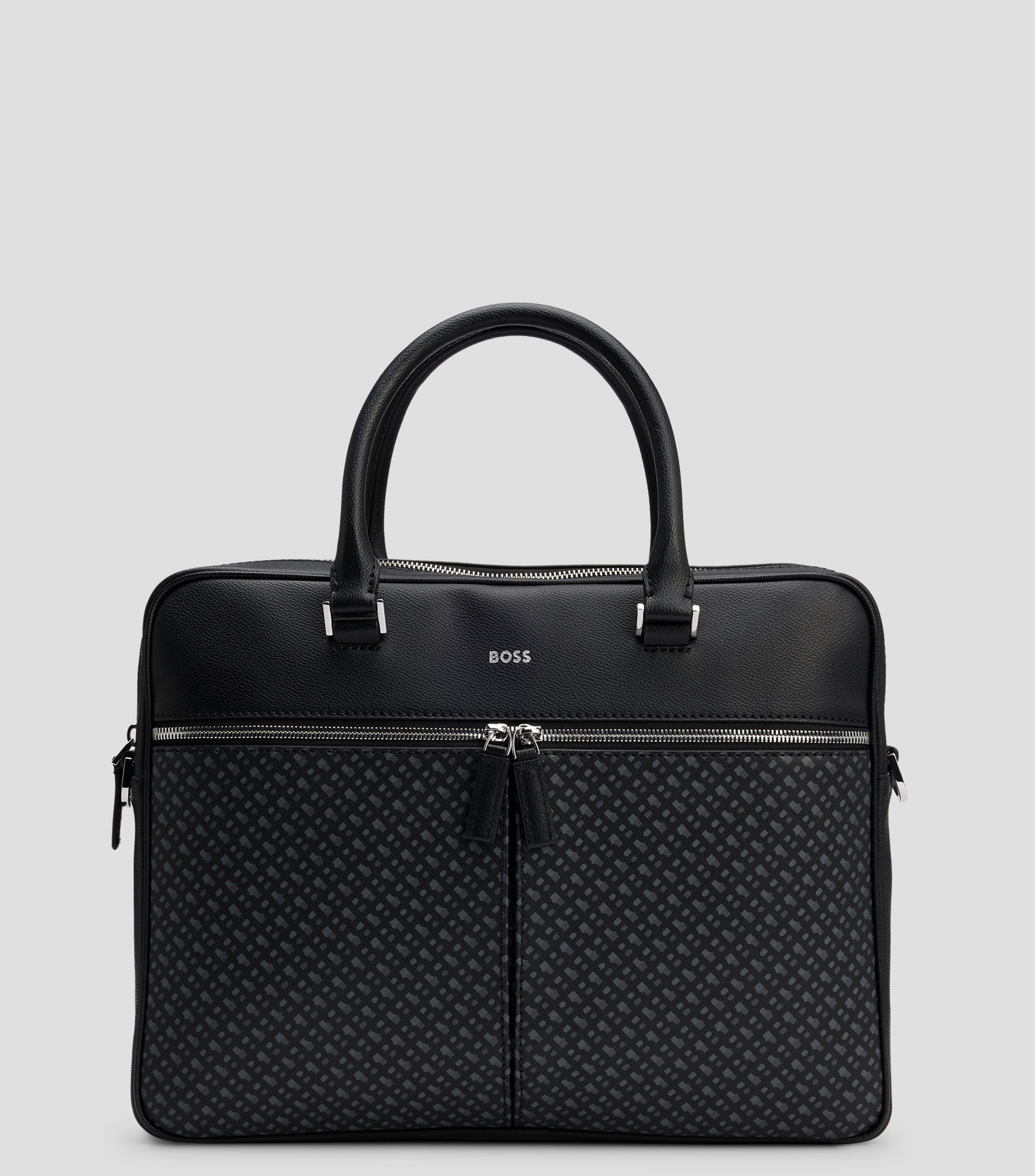 Boss Portafolio con panel de monogramas y logo plateado Hombre - El ...