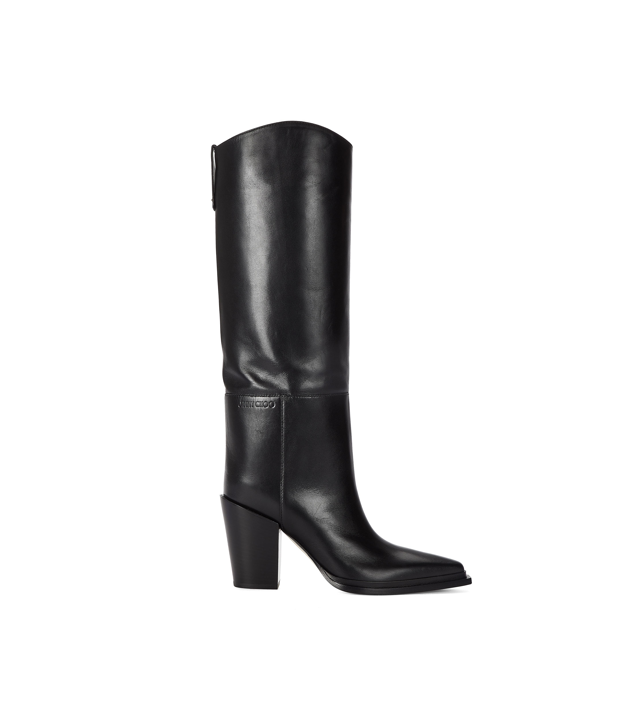 Jimmy Choo: Botas vaqueras largas Cece 80 en piel con tacón alto ...