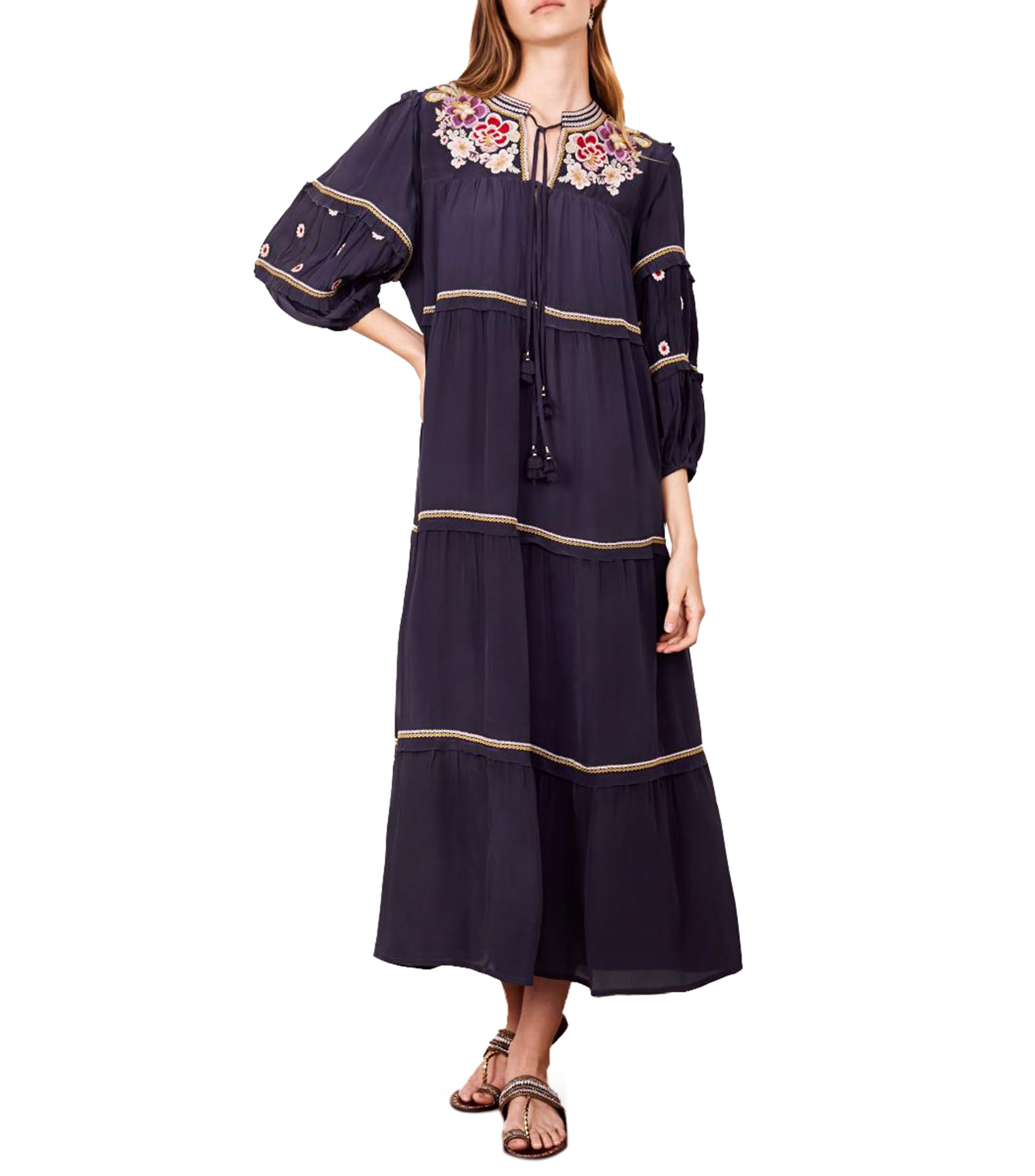 Rapsodia: Vestido midi manga 3,4 Mujer | El Palacio de Hierro