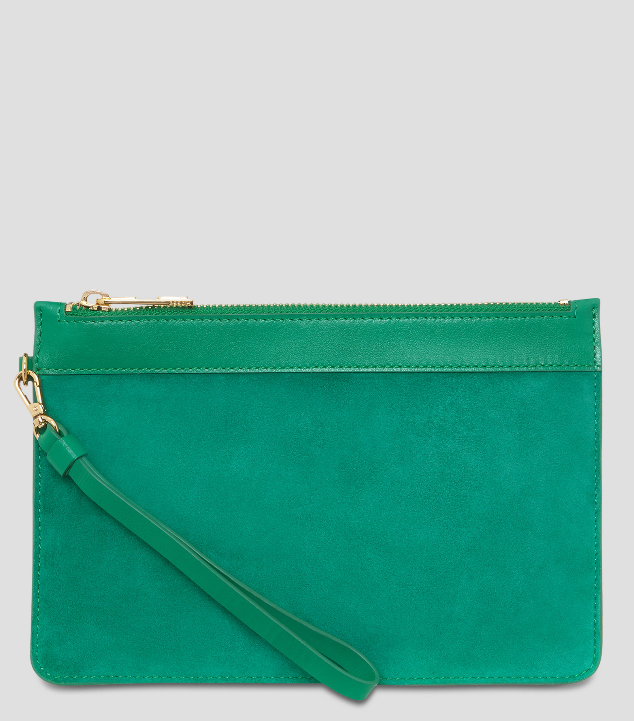 Hobbs: Cartera verde en piel suede Lundy Mujer | El Palacio de Hierro