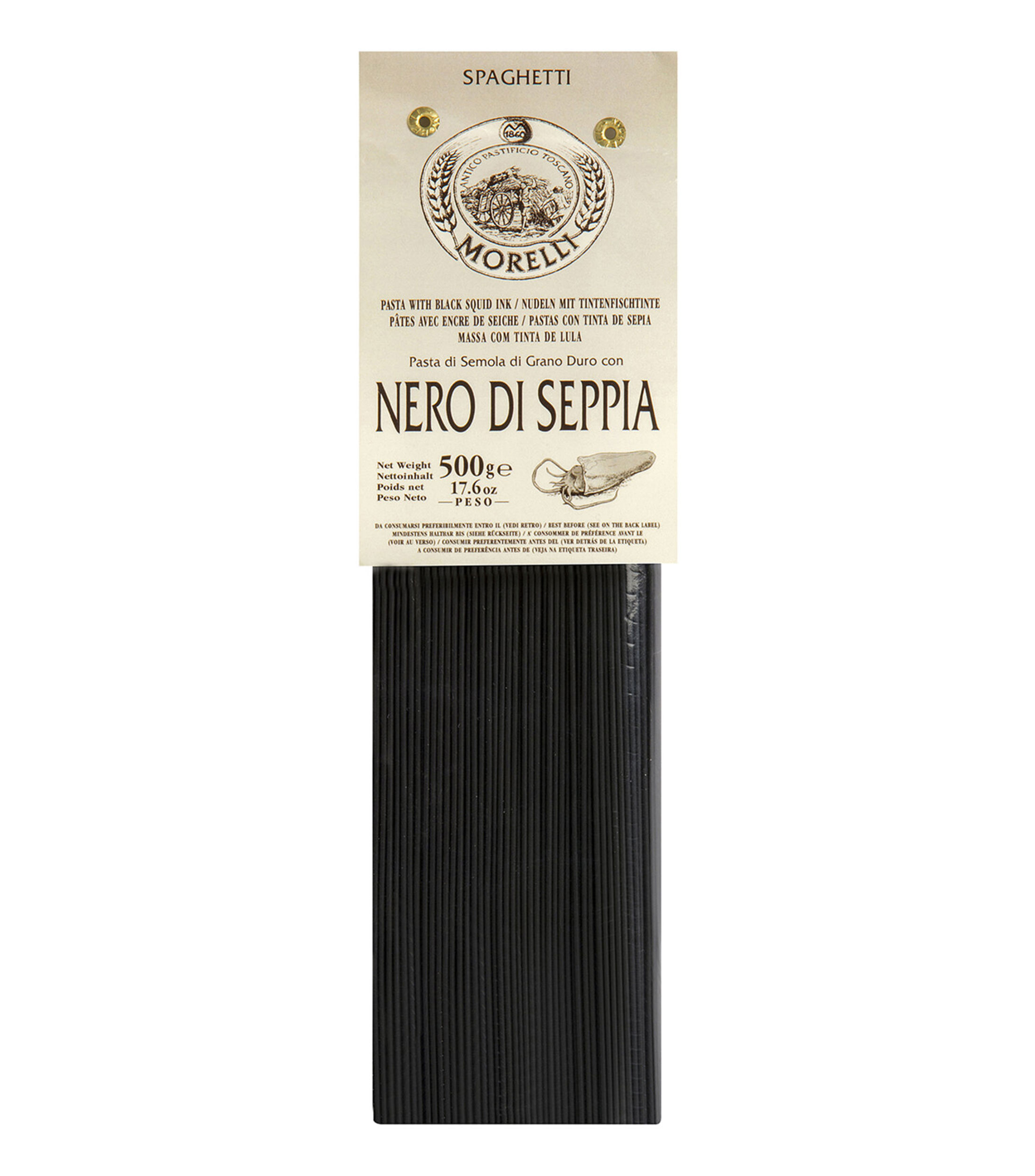 Morelli Pasta Spaghetti Sémola de Trigo duro con Tinta de Sepia, 500 g ...