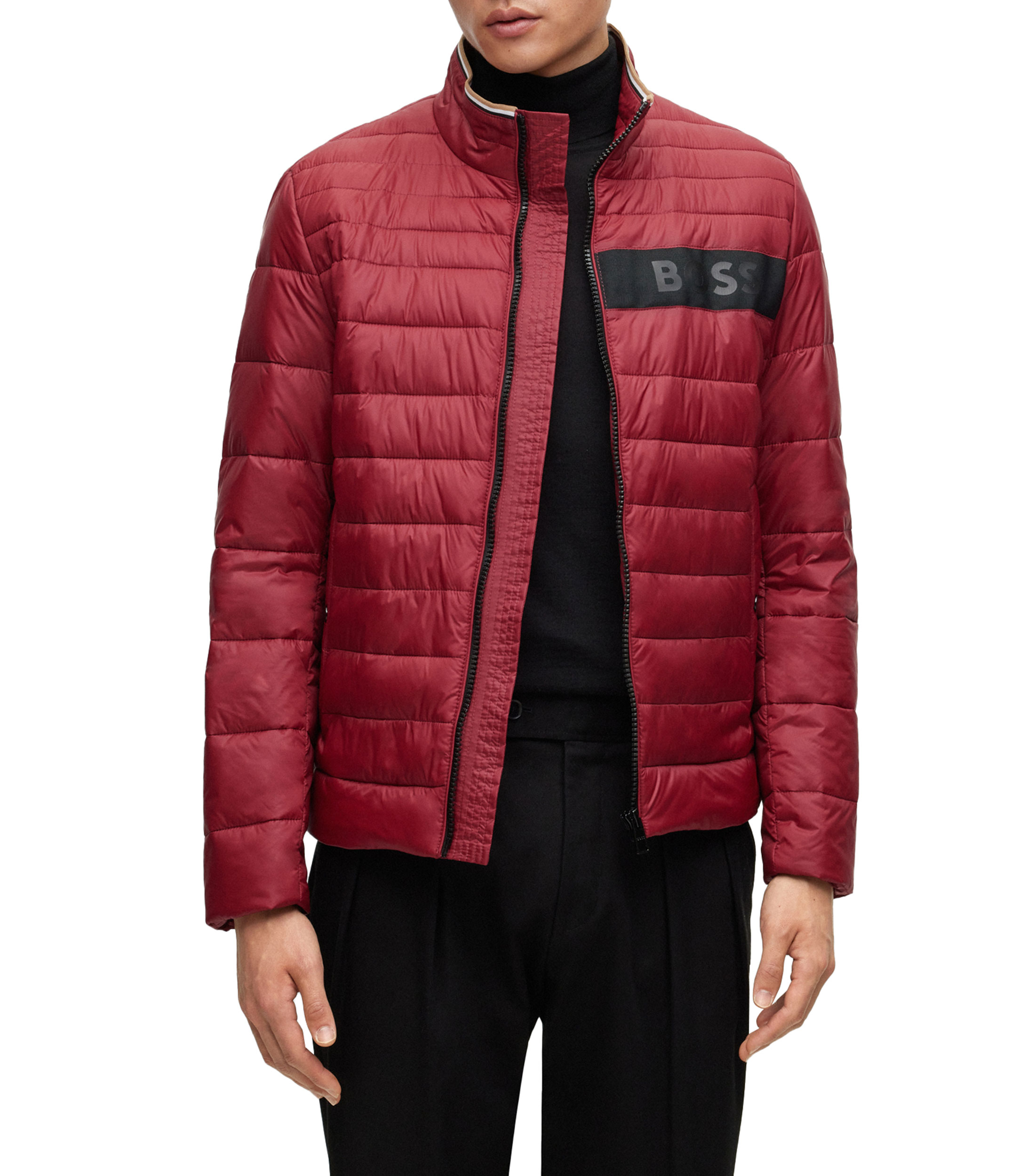 Boss Chamarra acolchada con franja de logo Hombre - El Palacio de Hierro