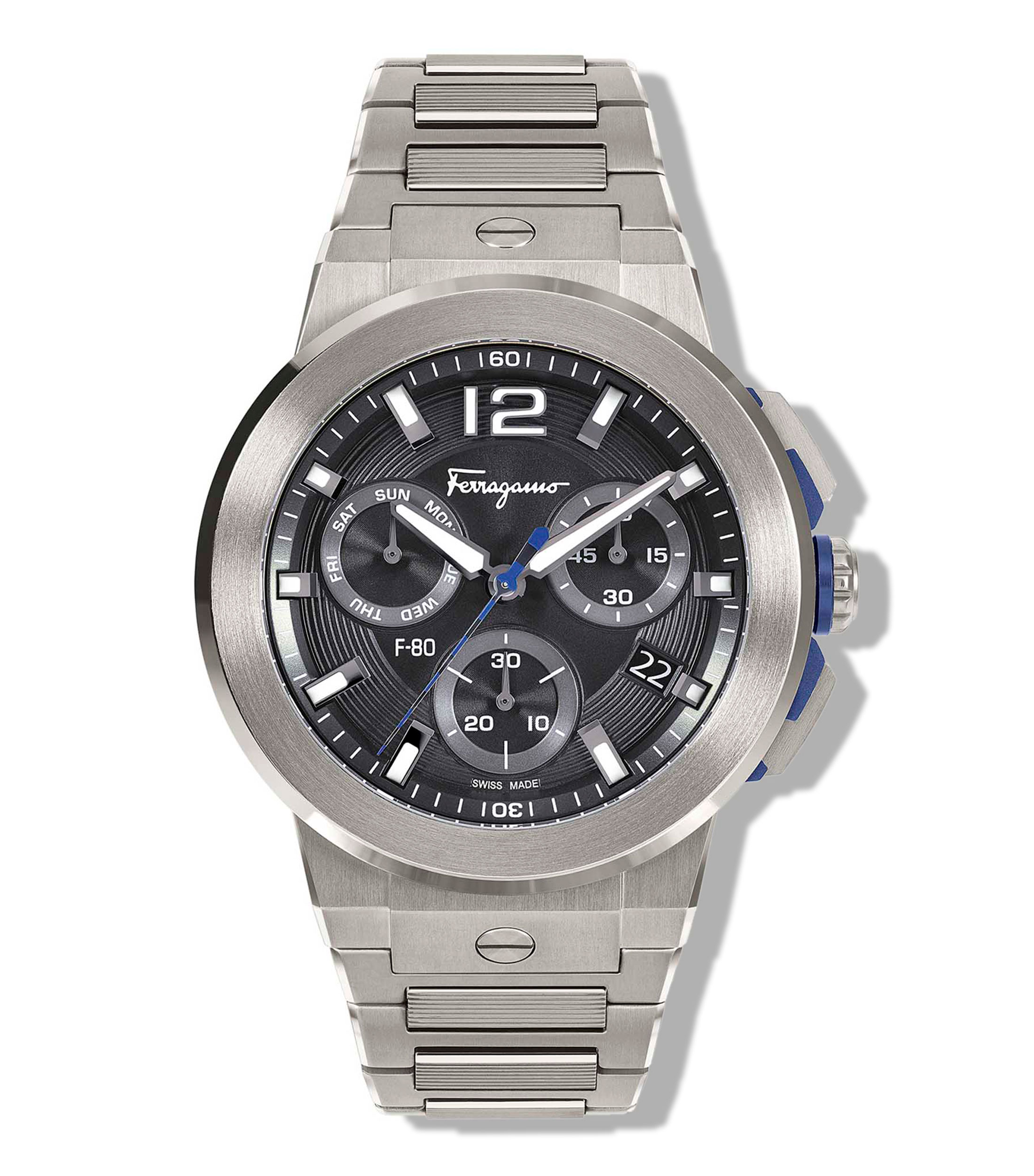 Ferragamo Reloj F-80 Titanium Tech 44 mm Cronógrafo con Carátula Negra ...