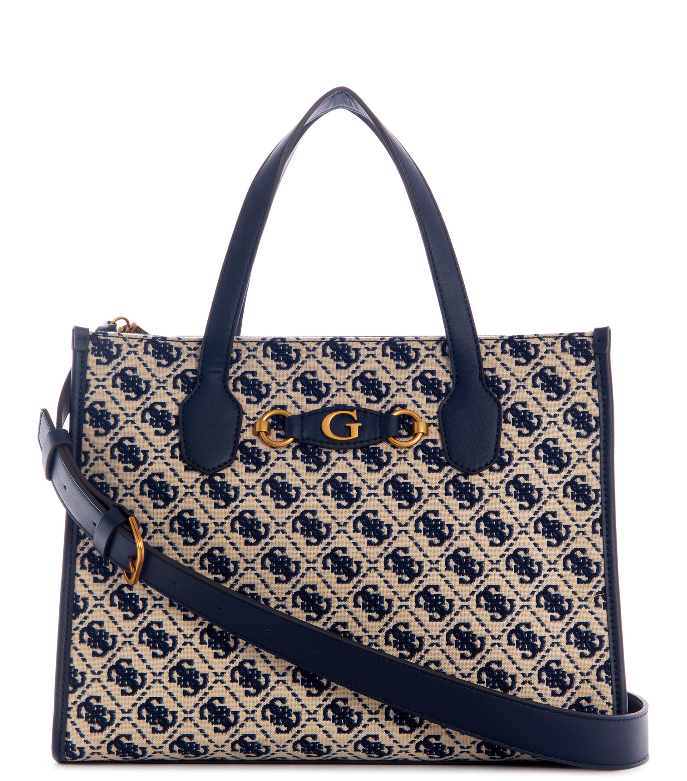 Guess: Bolso tote azul con monogram Izzy Mujer | El Palacio de Hierro