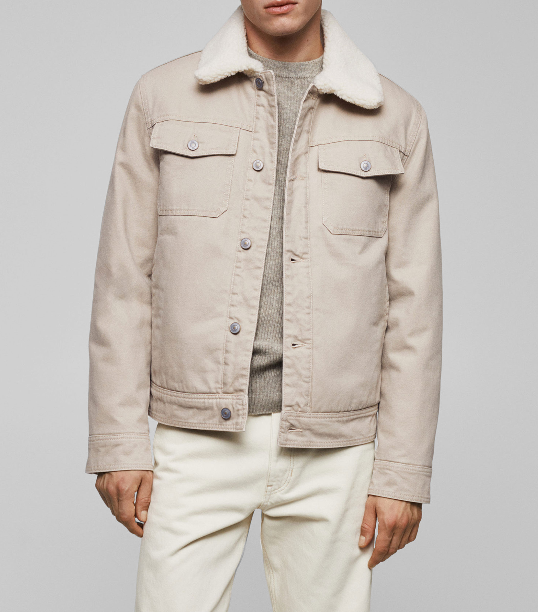 Mango: Chamarra de mezclilla con borrega Hombre | El Palacio de Hierro