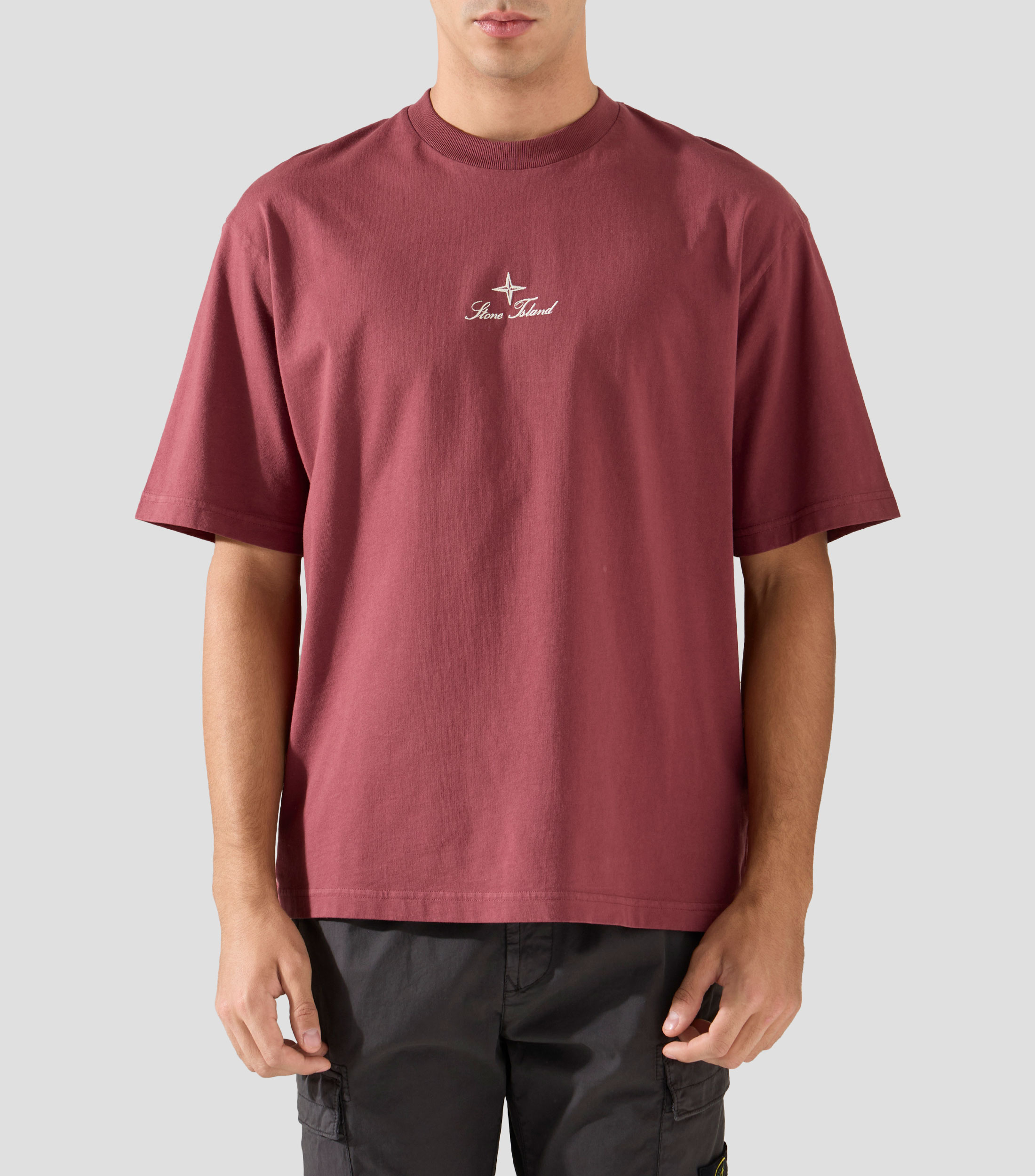Stone Island Playera cuello redondo manga corta lisa Hombre |El Palacio ...