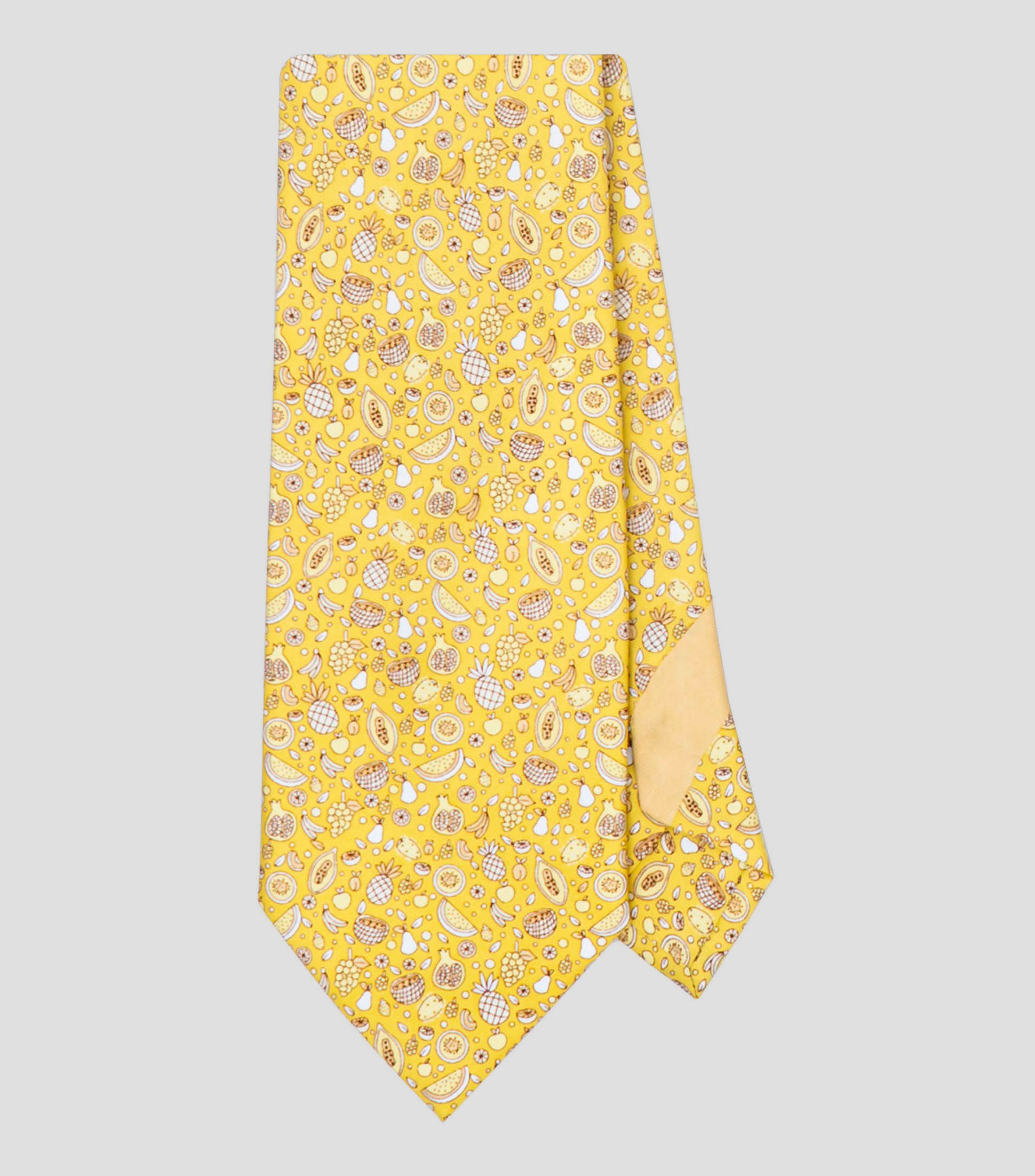 Pineda Covalin: Corbata Ancha en Seda Amarilla con Frutas | El Palacio de Hierro