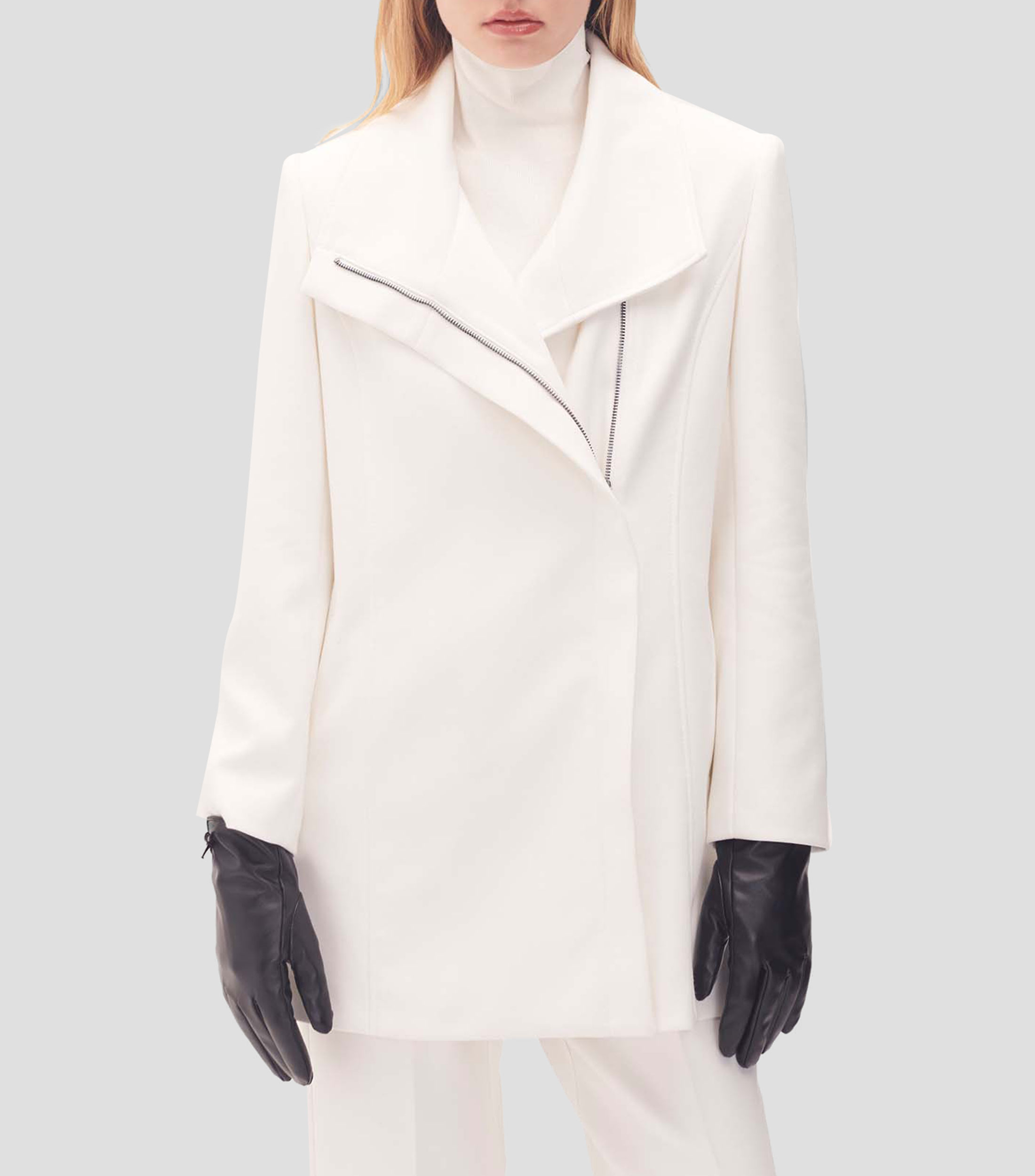 Julio Abrigo Off White Cruzado Con Cierre Corte Francés Mujer |El ...