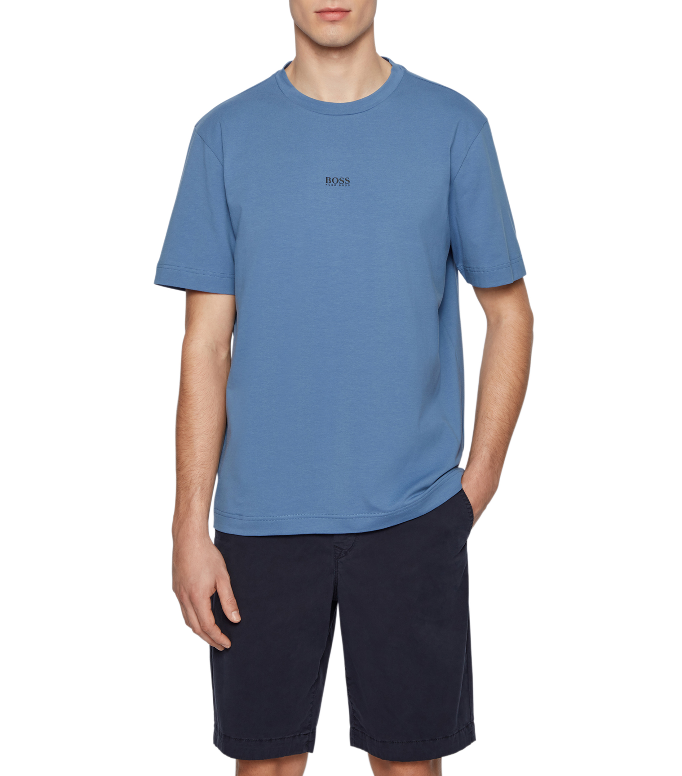 Boss Playera BOSS relaxed fit en algodón elástico con logo a capas ...