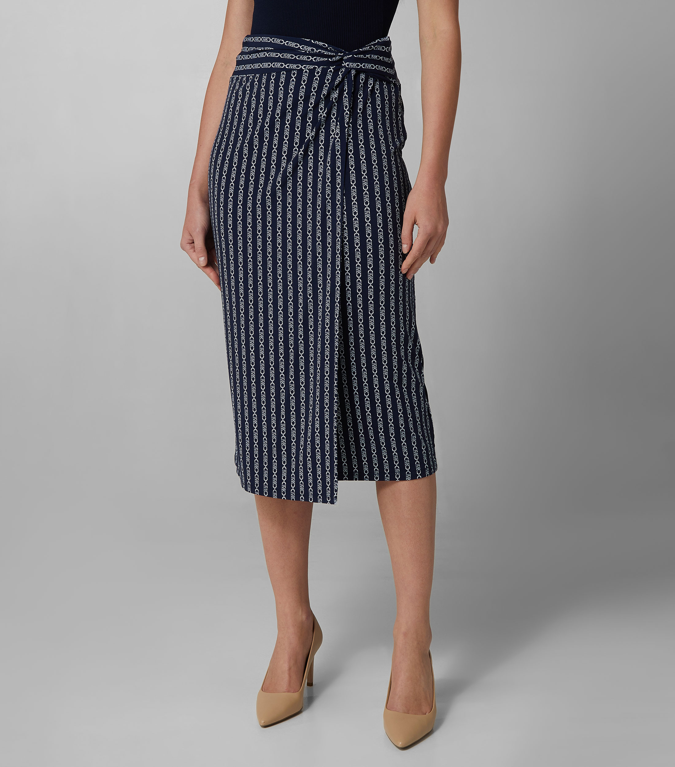 Michael Kors: Falda midi de corte recto monogram Mujer | El Palacio de Hierro