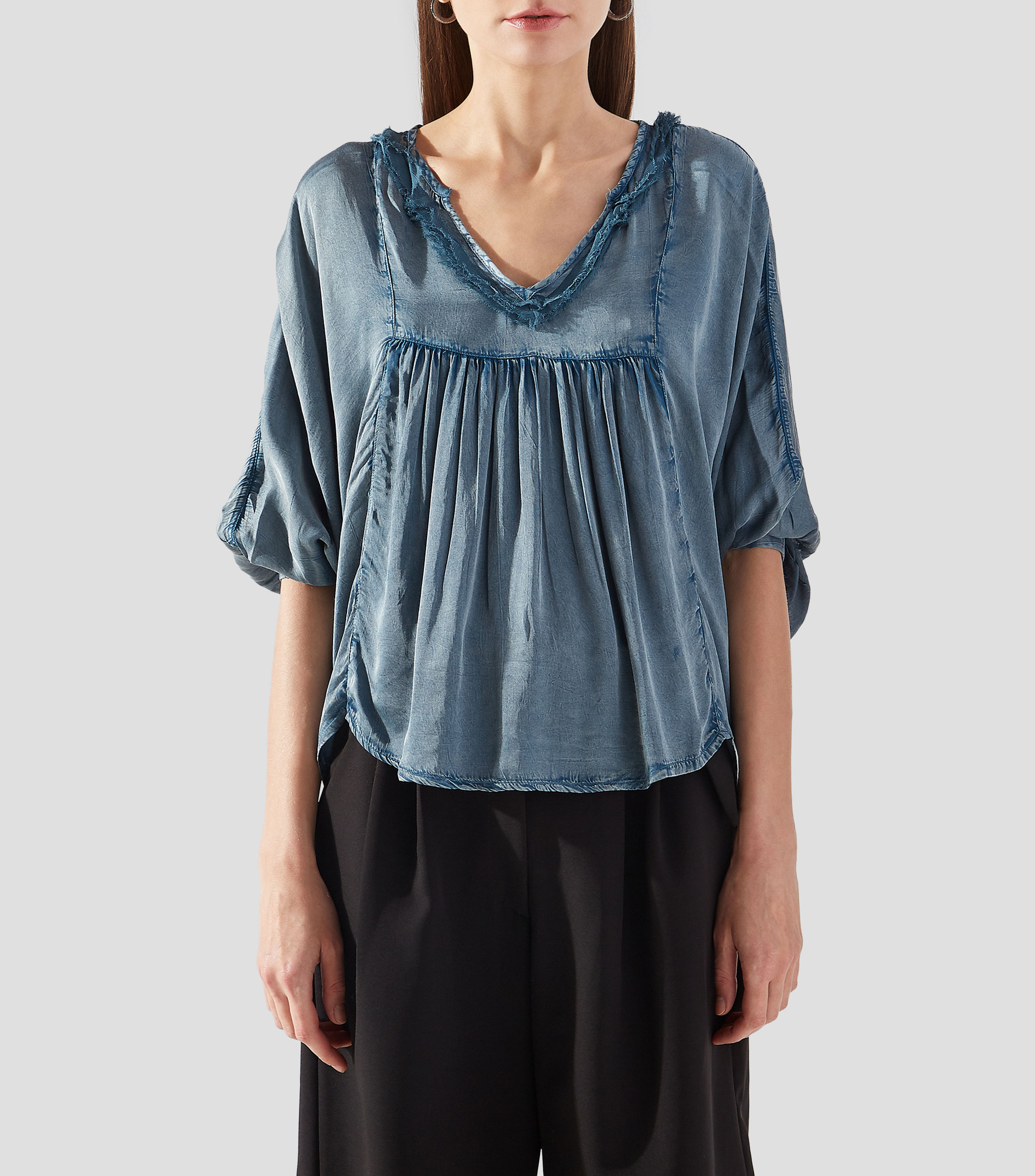 Rapsodia Blusa texturizada manga larga Mujer |El Palacio de Hierro