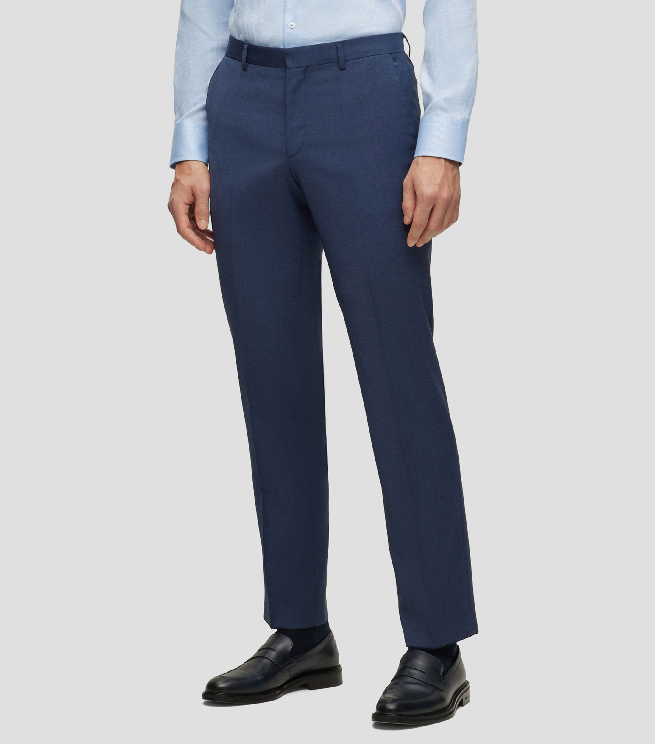 HUGO BOSS_0970_Hugo Boss Pantalones de paño elástico jaspeado Hombre ...