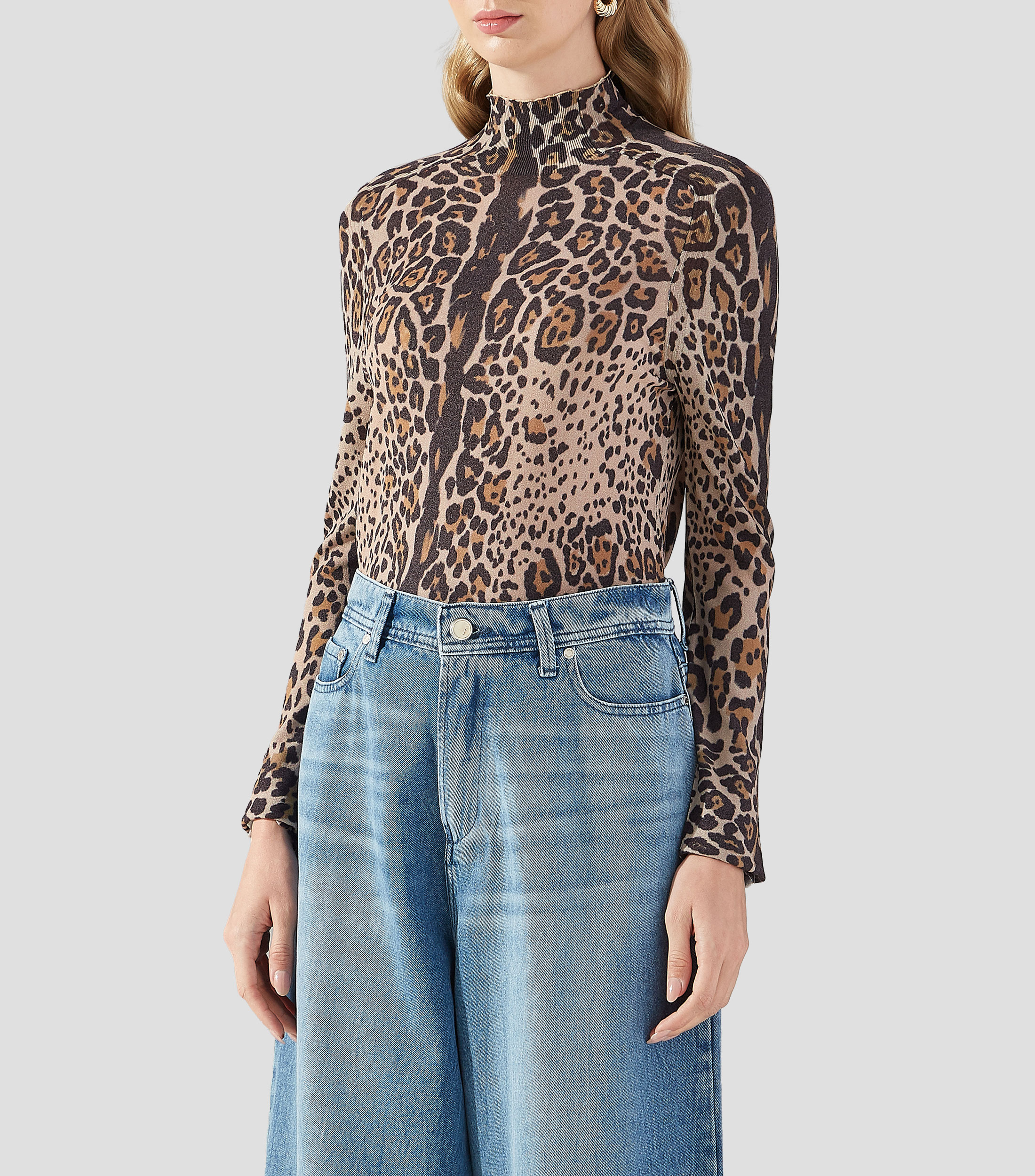 Jazmin Chebar Blusa con animal print manga larga Mujer - El Palacio de ...
