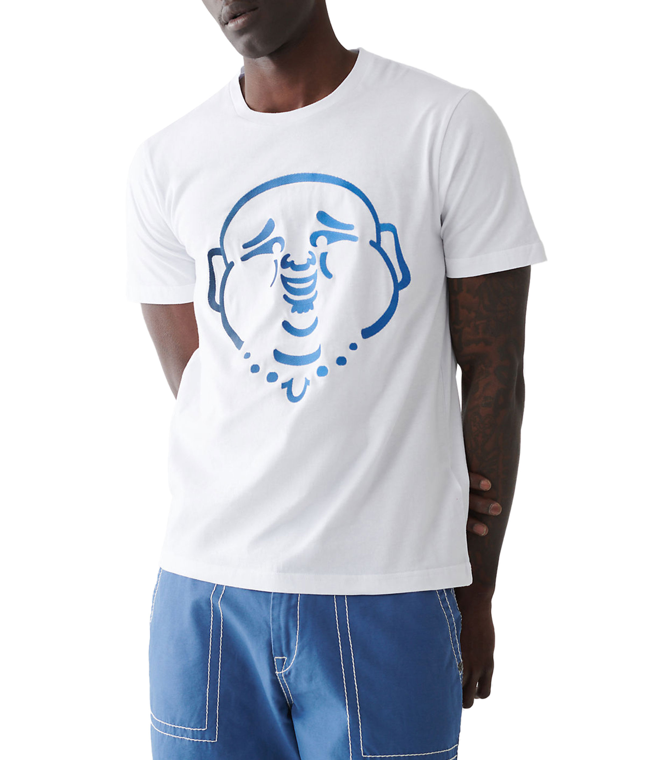 True Religion: Playera cuello redondo manga corta con logotipo de Buda ...