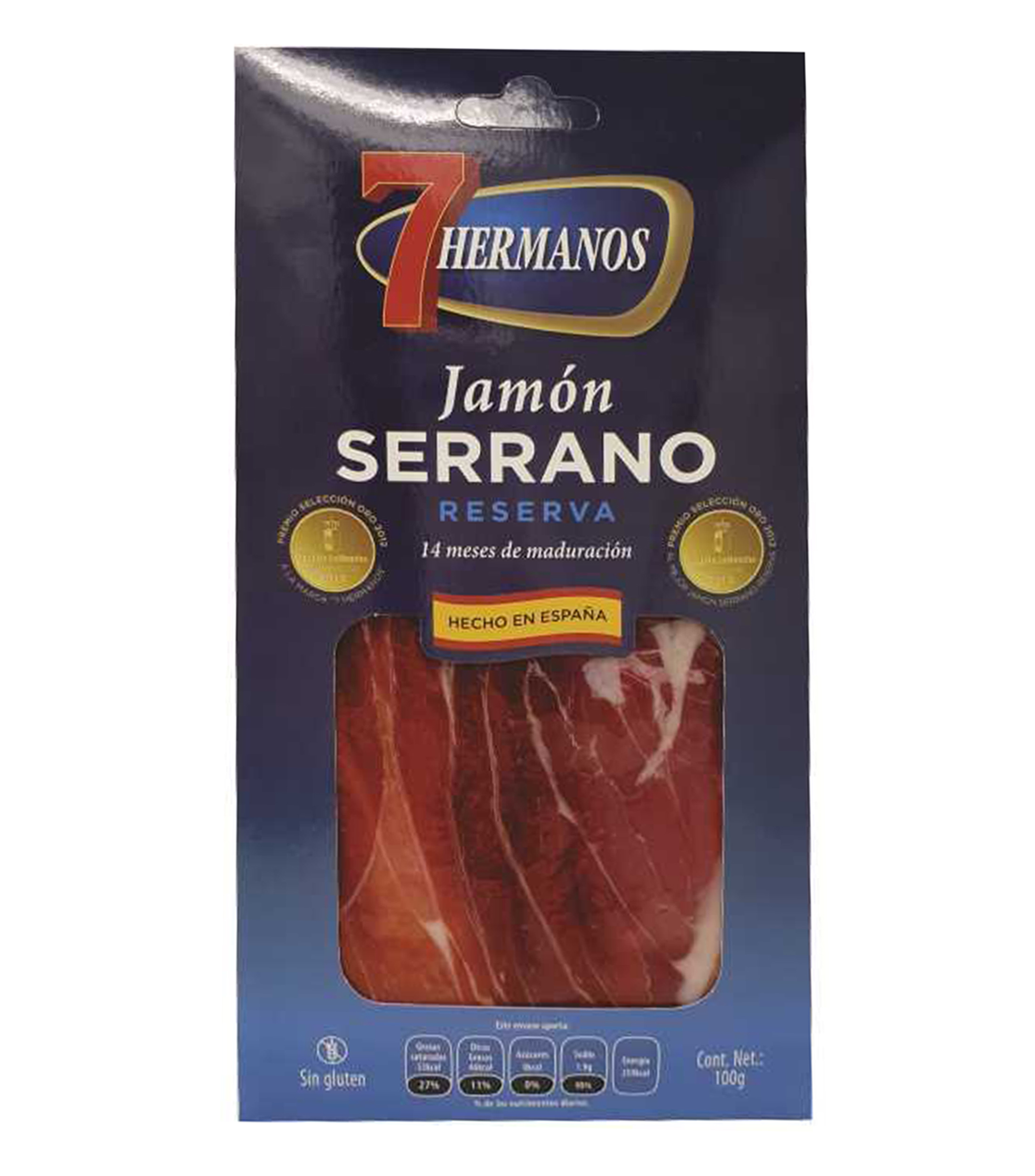 7 Hermanos Jamón Serrano Reserva, 100 g - El Palacio de Hierro
