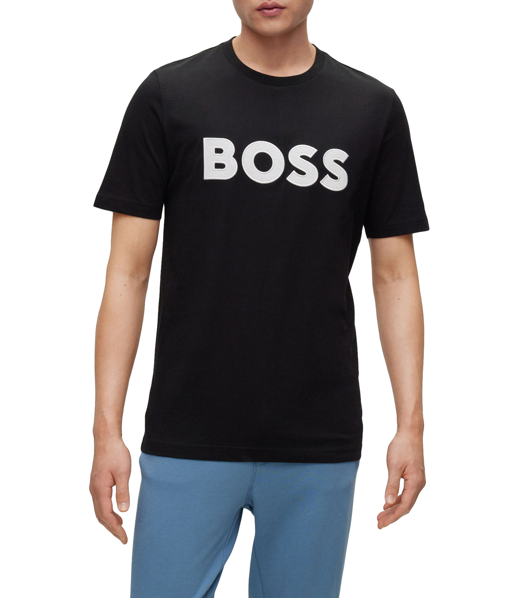 Boss Playera regular en punto de algodón con aplique con logo Hombre ...