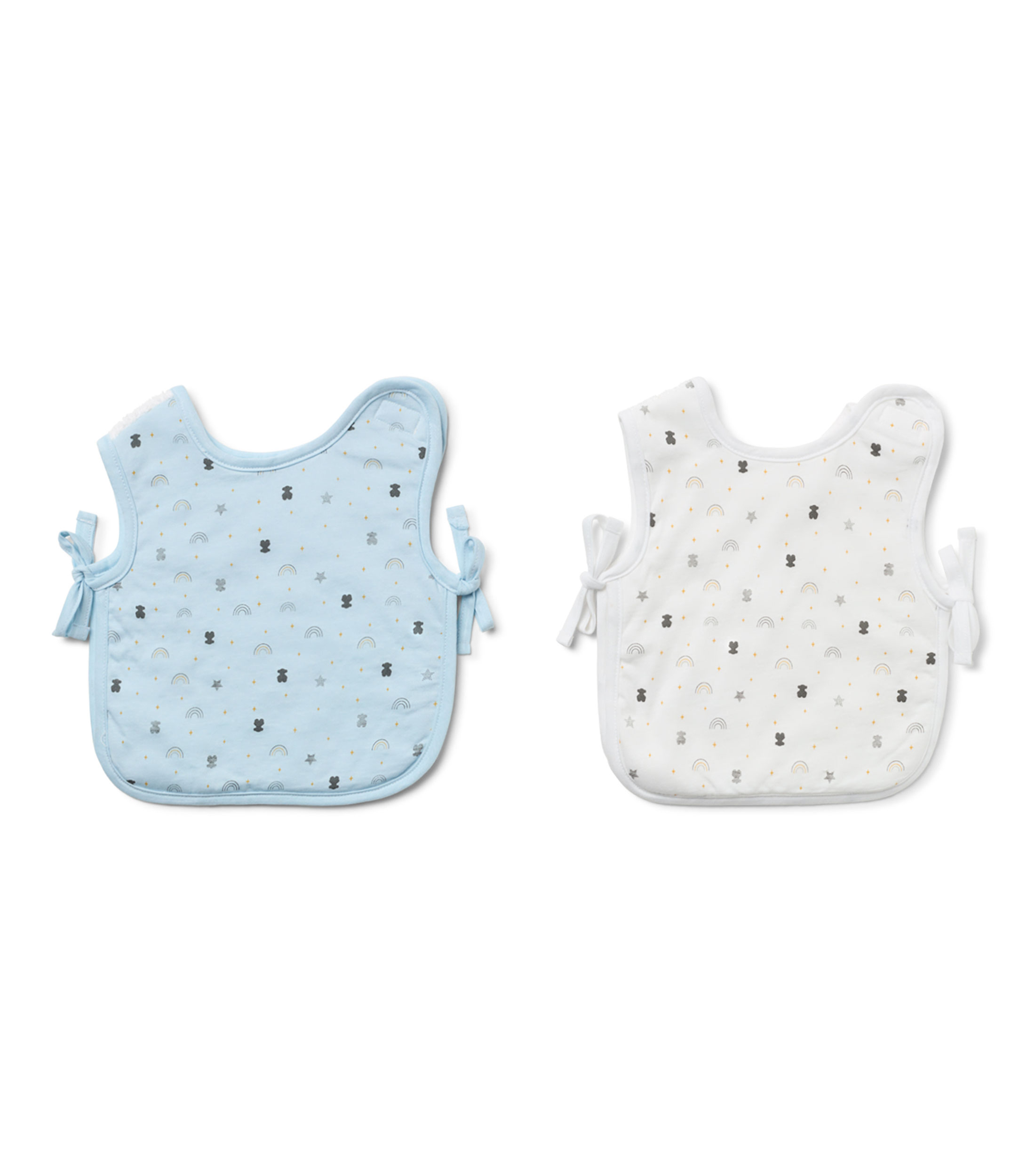 Baby Tous Set 2 Baberos en algodón azul y blanco Bebé - El Palacio de ...