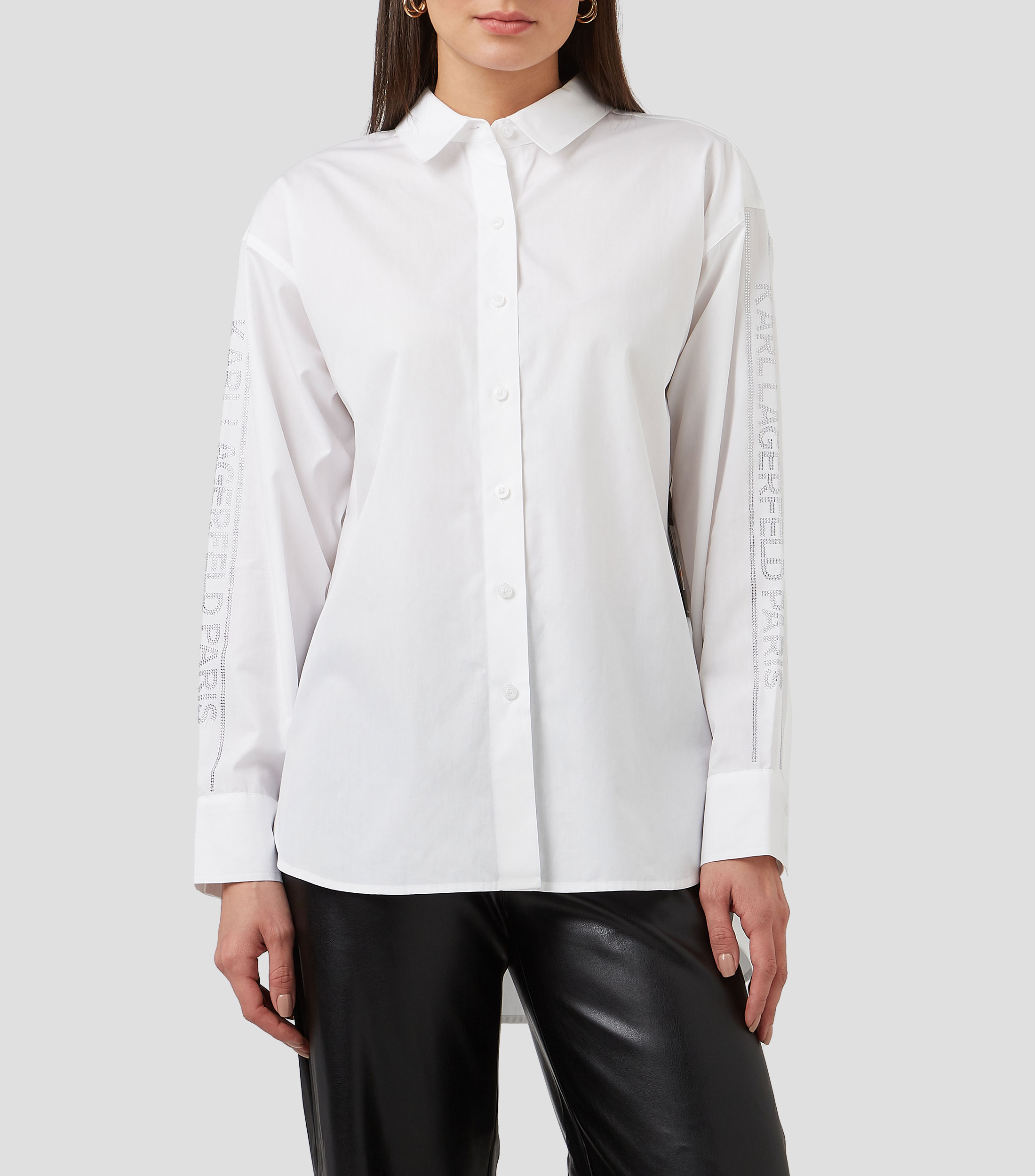 Karl Lagerfeld: Camisa con pedrería manga larga Mujer | El Palacio de ...