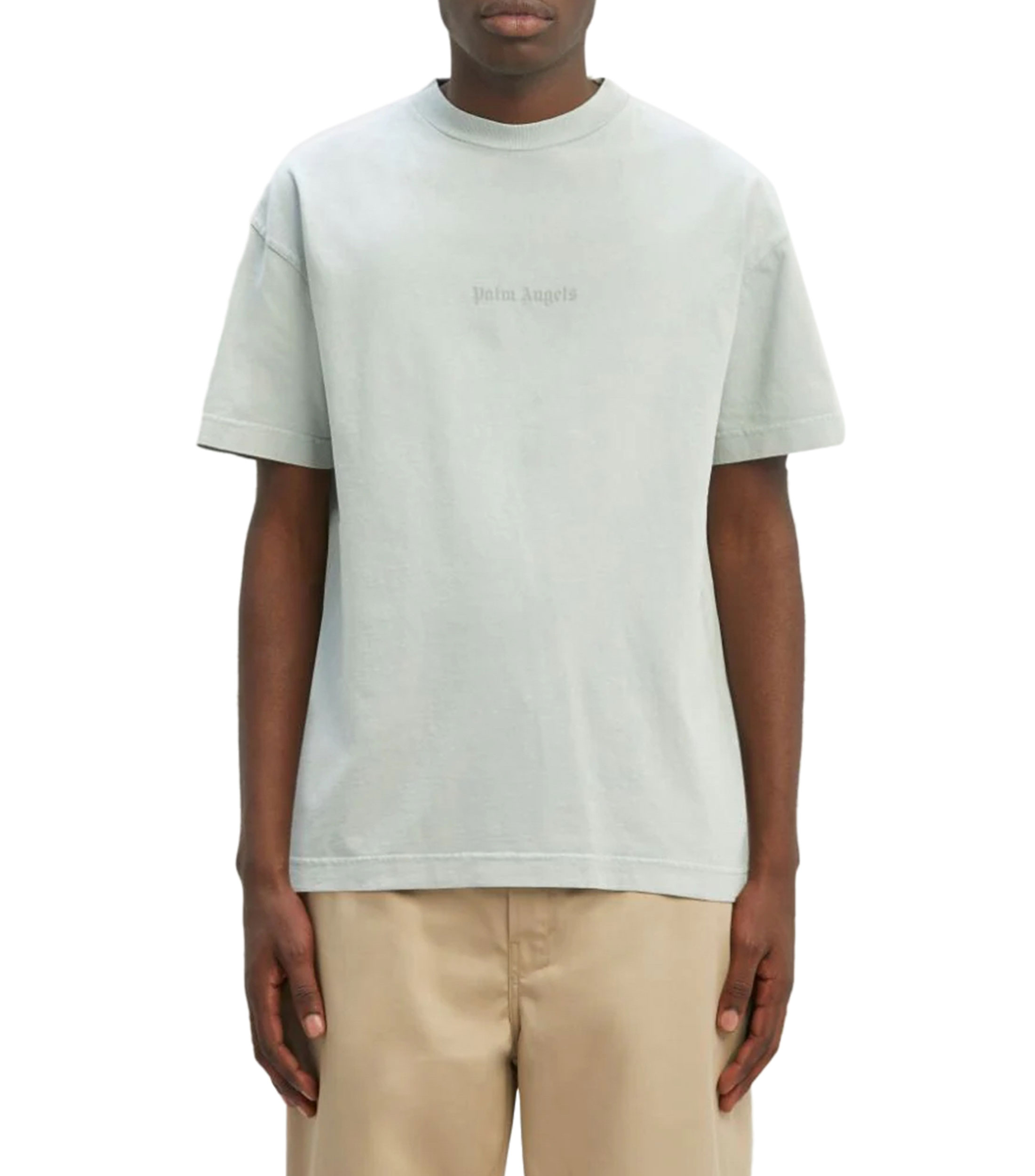 Palm Angels: Playera teñida con cuello redondo, manga corta y logo al ...
